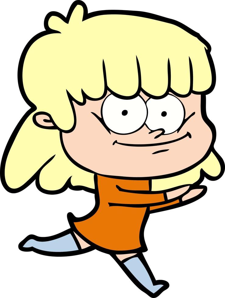 cartoon smiling woman 12477404 Vector Art at Vecteezy