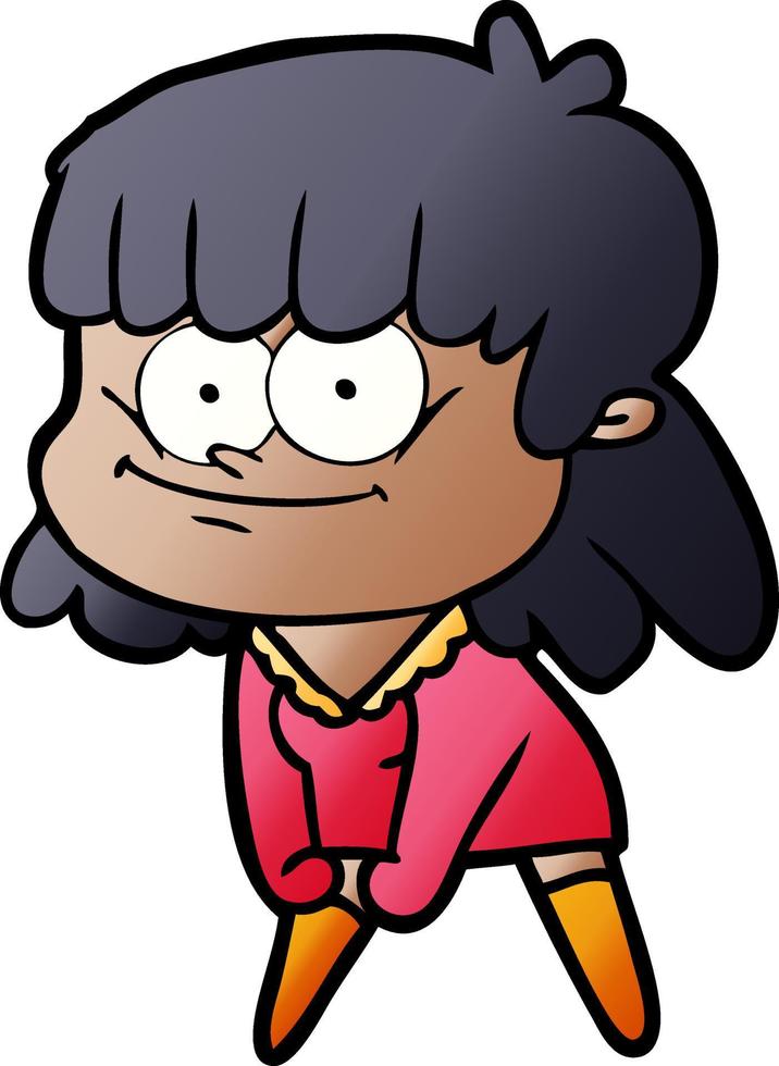 cartoon smiling woman 12477630 Vector Art at Vecteezy