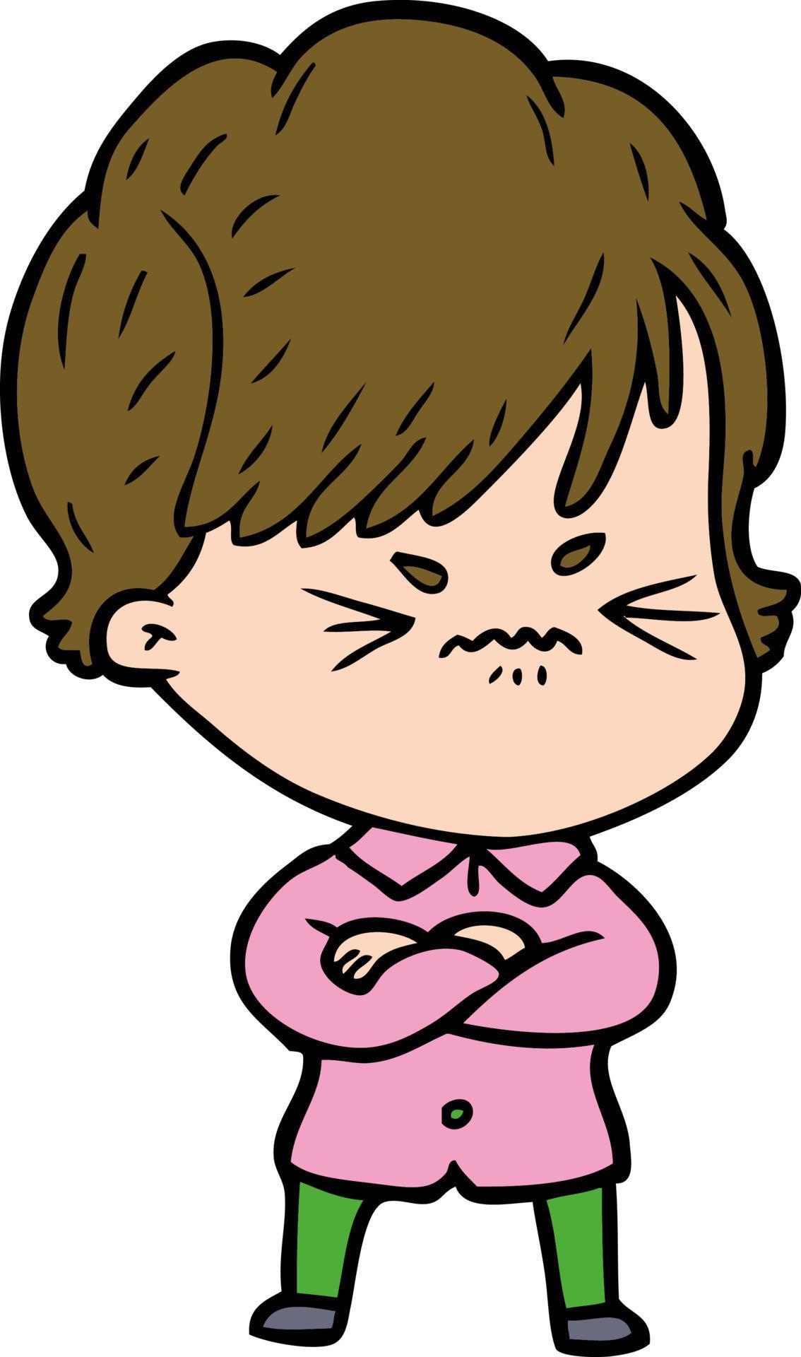 Cartoon Frustrated Woman 12477763 Vector Art At Vecteezy
