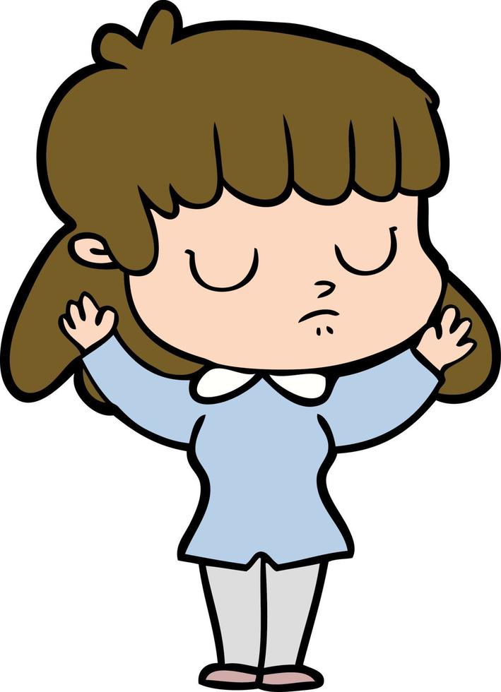 cartoon indifferent woman 12479353 Vector Art at Vecteezy