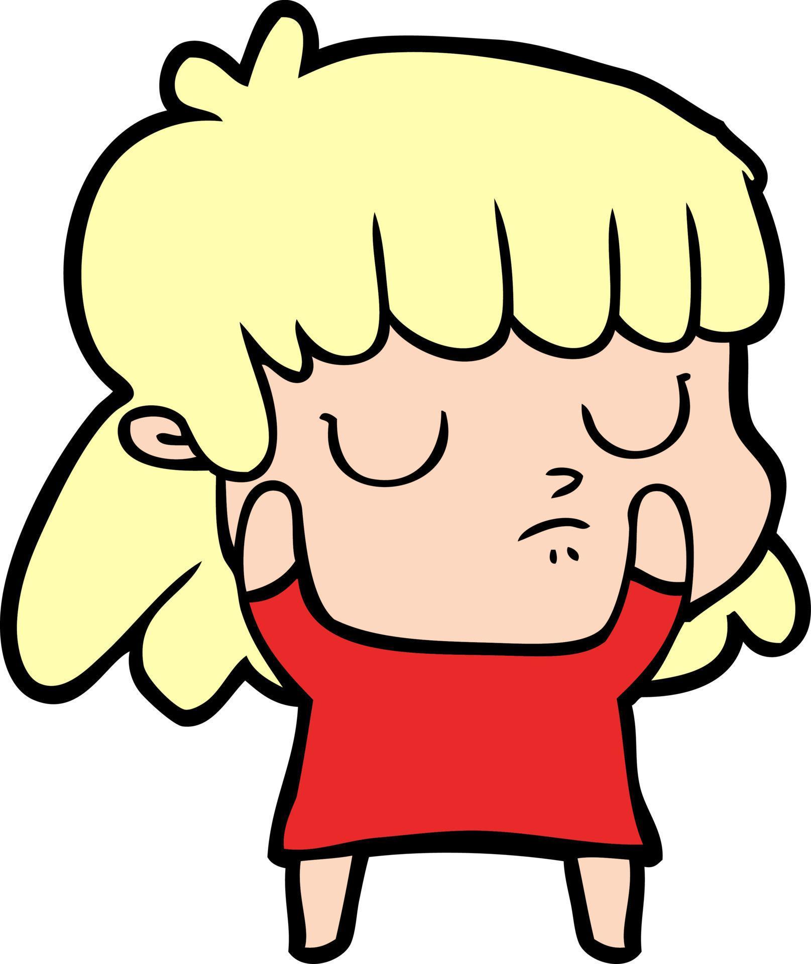 cartoon indifferent woman 12479358 Vector Art at Vecteezy