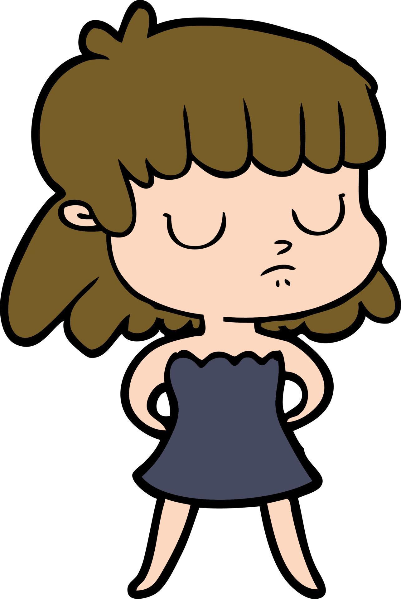 cartoon indifferent woman 12479803 Vector Art at Vecteezy