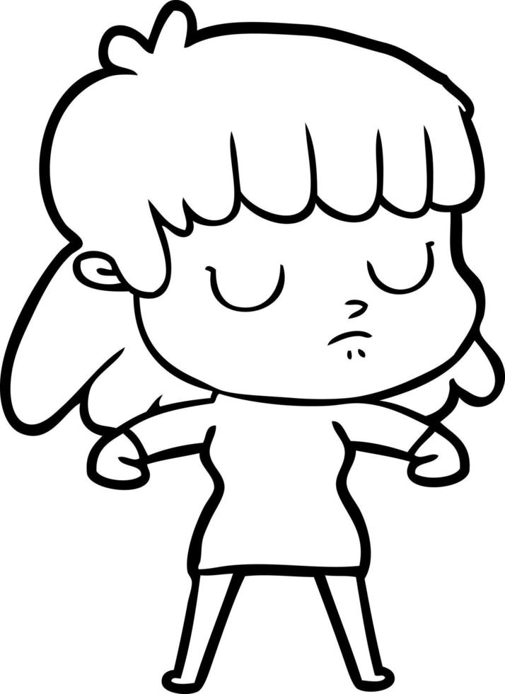 cartoon indifferent woman 12479969 Vector Art at Vecteezy