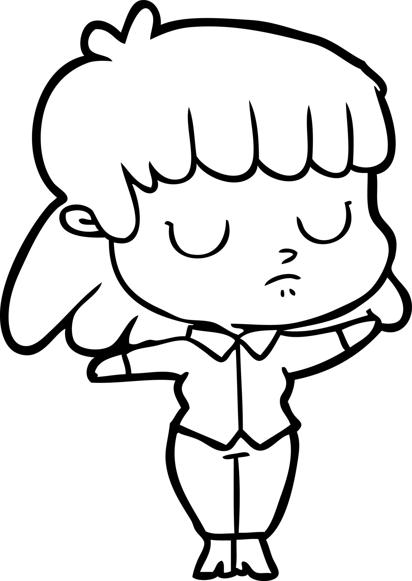 cartoon indifferent woman 12479970 Vector Art at Vecteezy