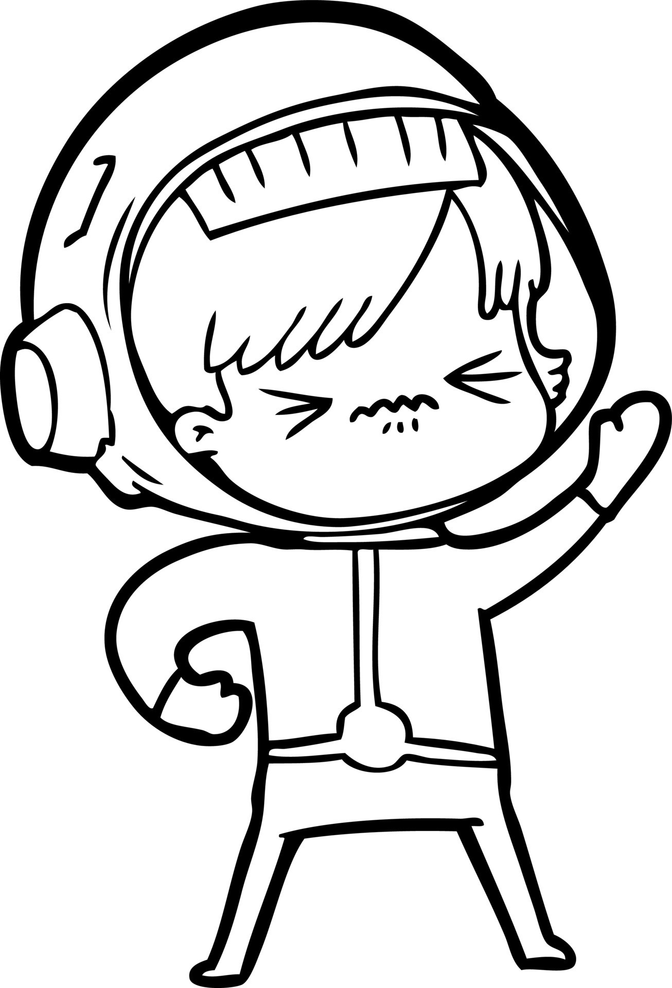 Angry Cartoon Space Girl 12480016 Vector Art At Vecteezy