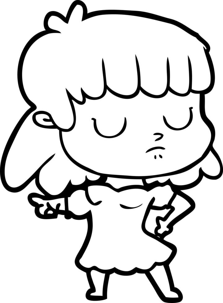 cartoon indifferent woman 12480480 Vector Art at Vecteezy