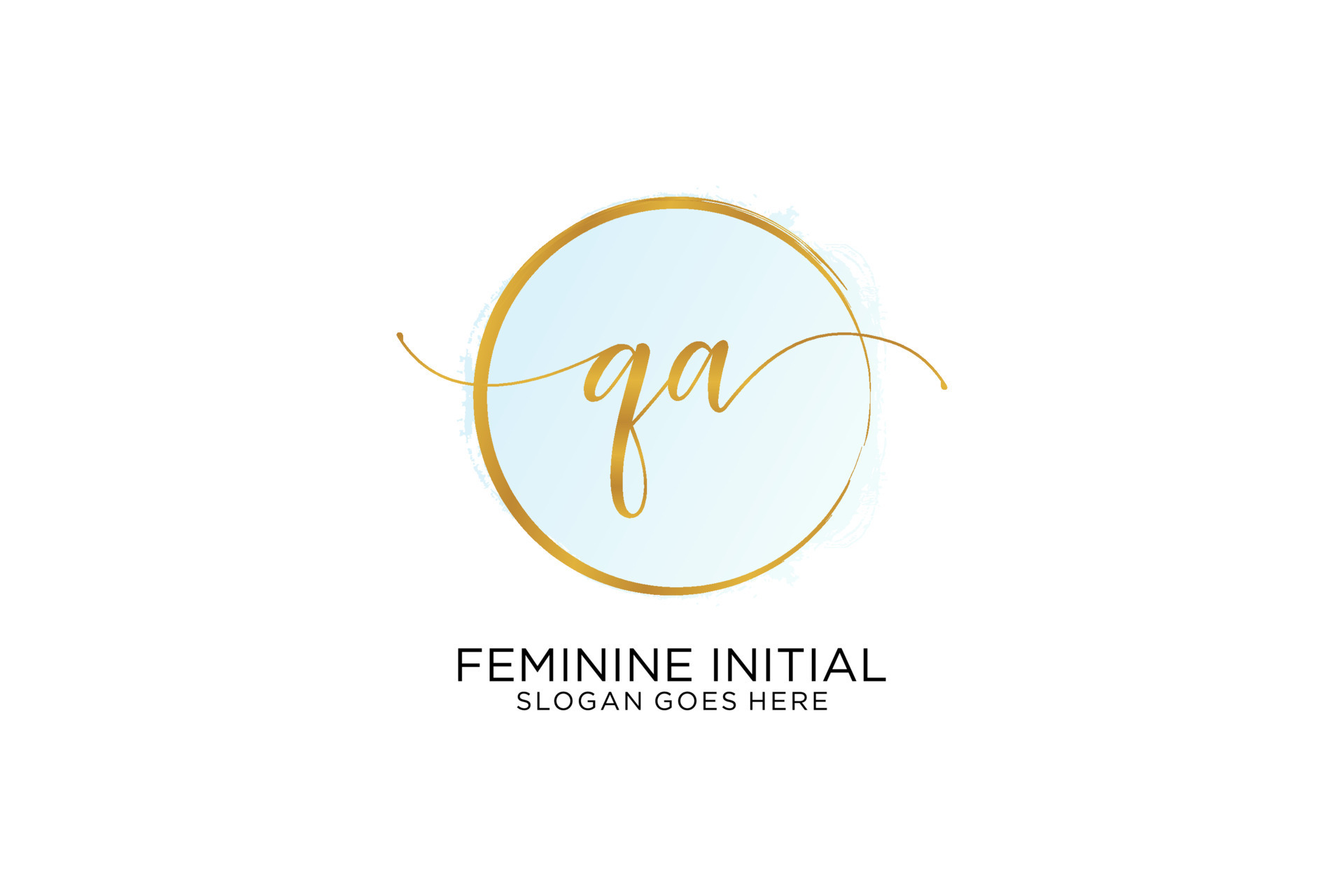 Initial Qa Handwriting Logo With Circle Template Vector Signature
