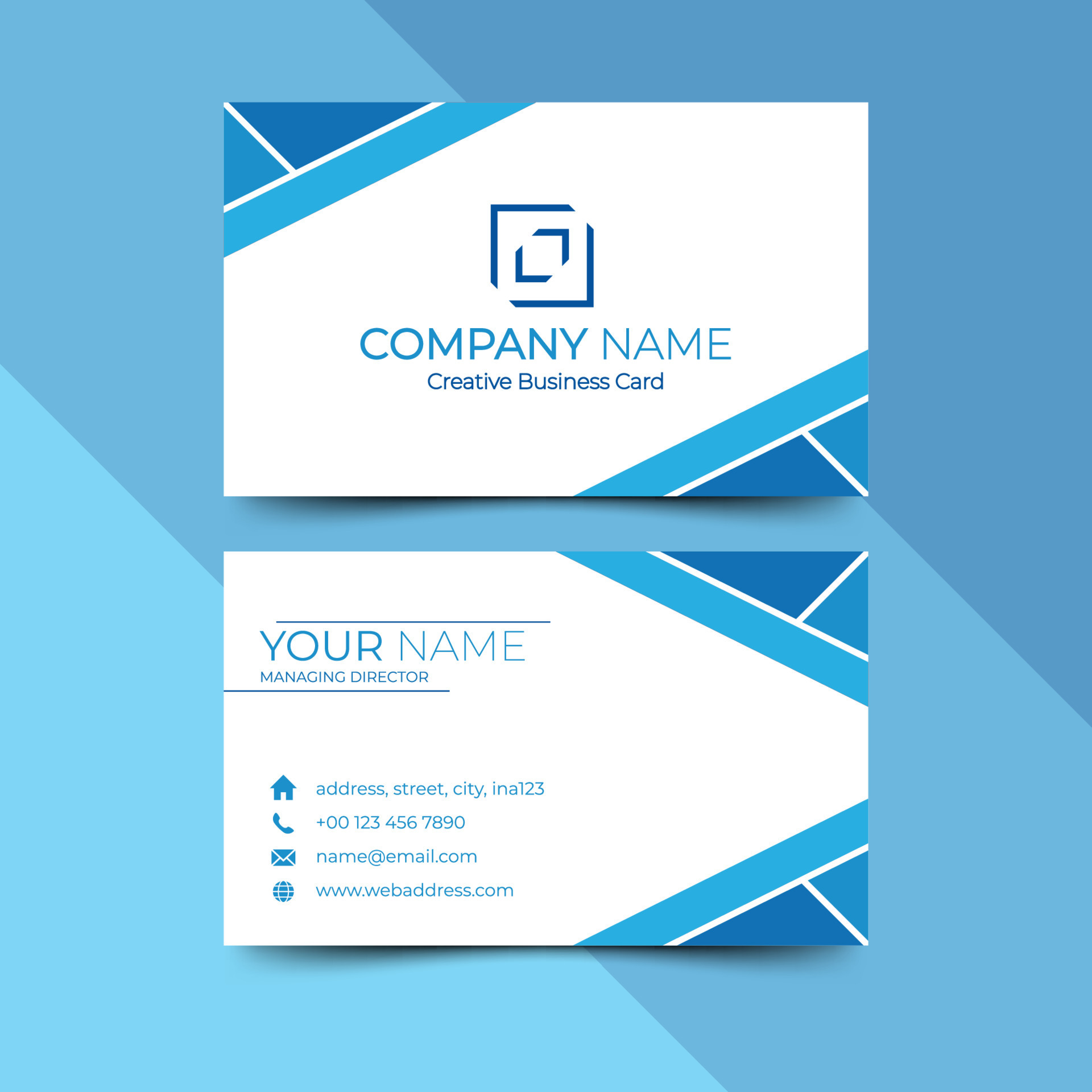 Modern Blue Business Card Design Template Design Vector Illustration