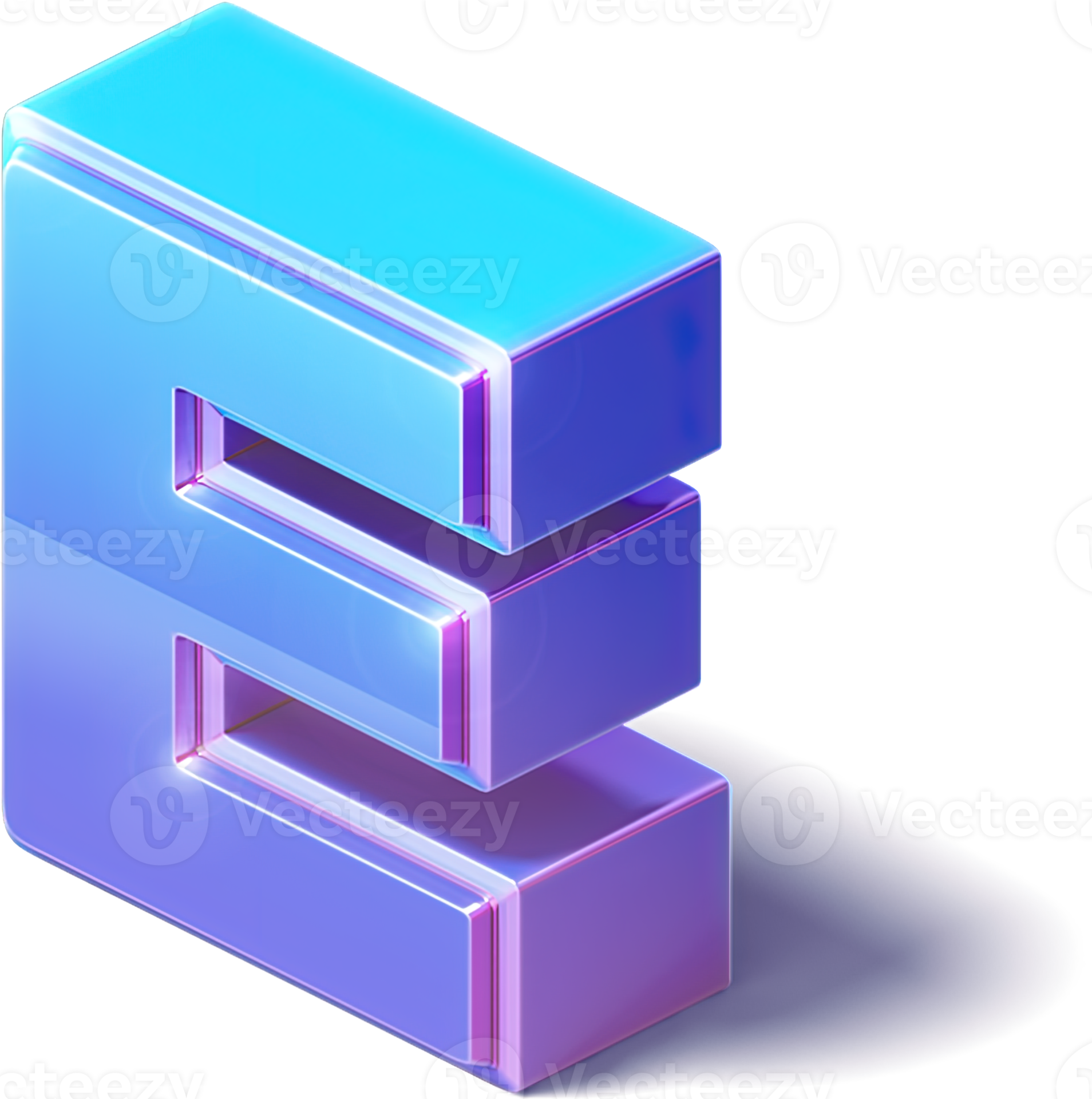 Letter E 3D Isometric 12486143 PNG