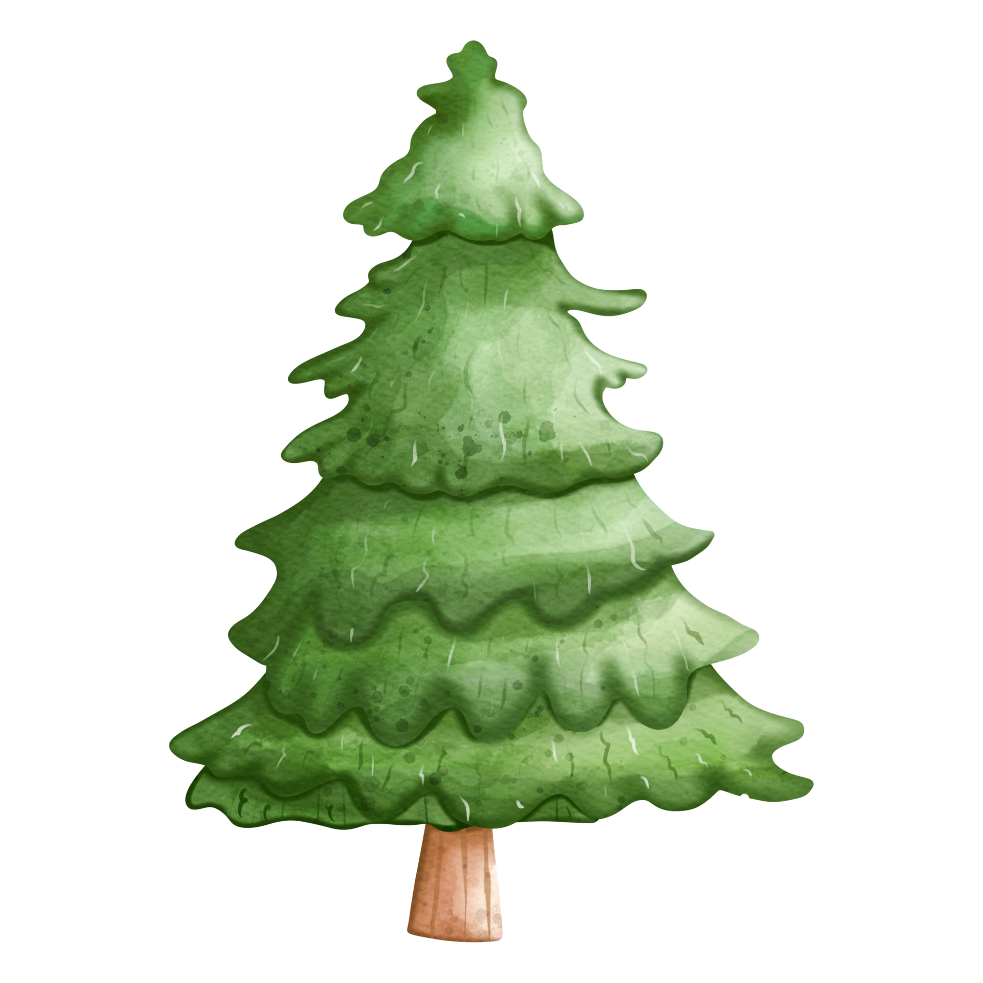 Christmas Tree Clipart Watercolor Illustration 12486291 Png