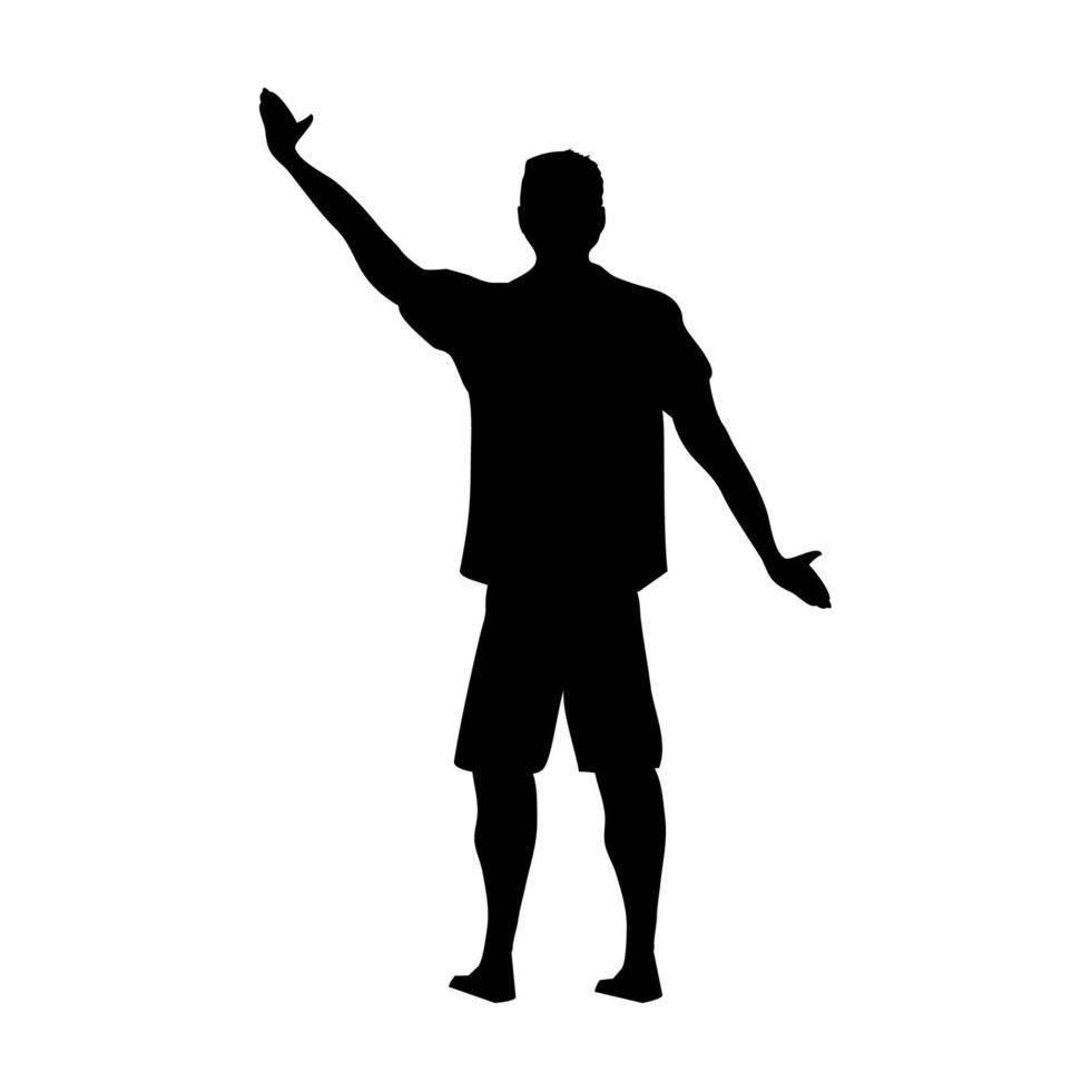 Hombre Celebrando Silueta 12487091 Vector En Vecteezy