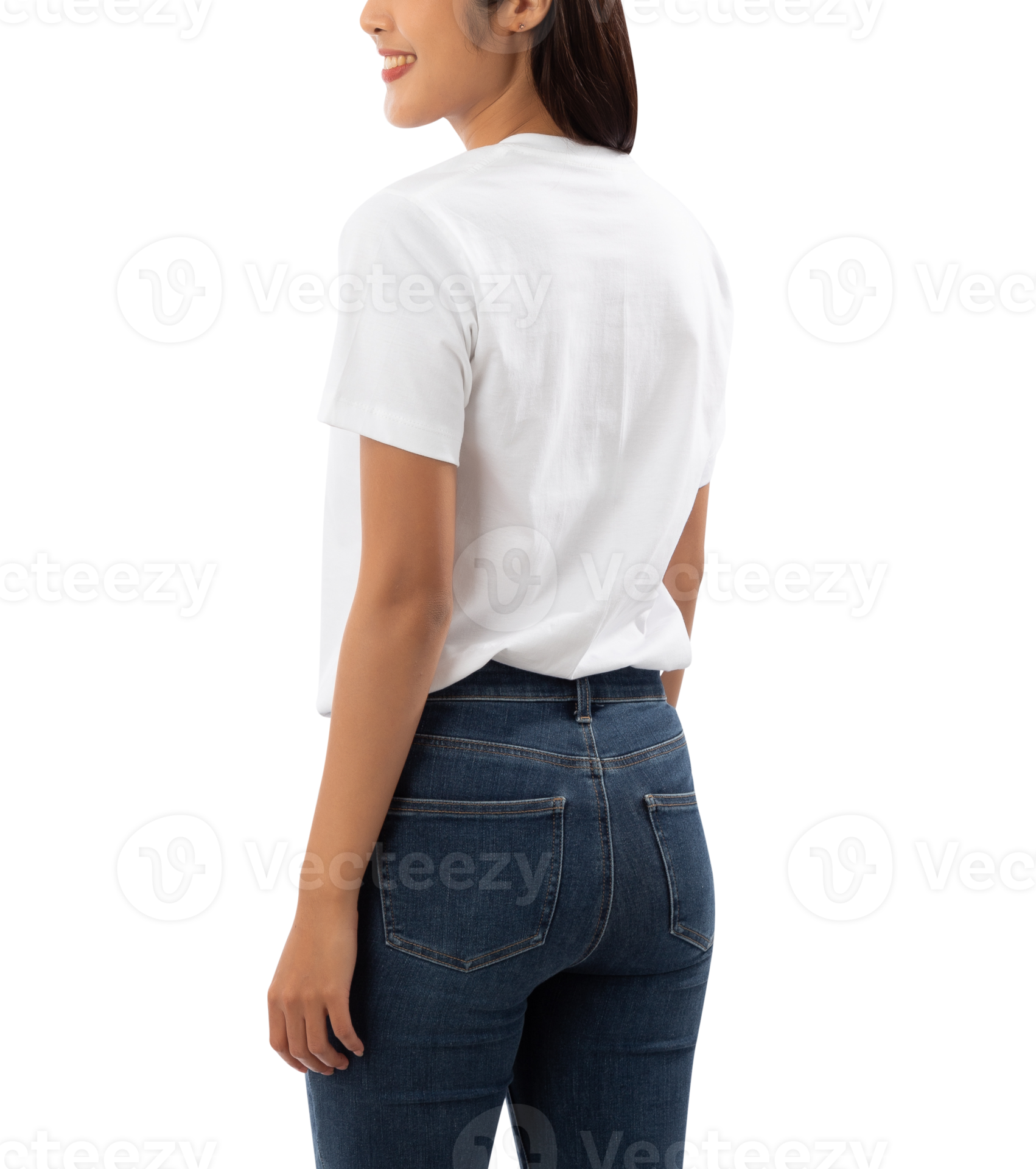 Young woman in white T shirt mockup cutout, Png file 12487190 PNG Young woman in white T shirt mockup cutout, Png file 12487190 PNG