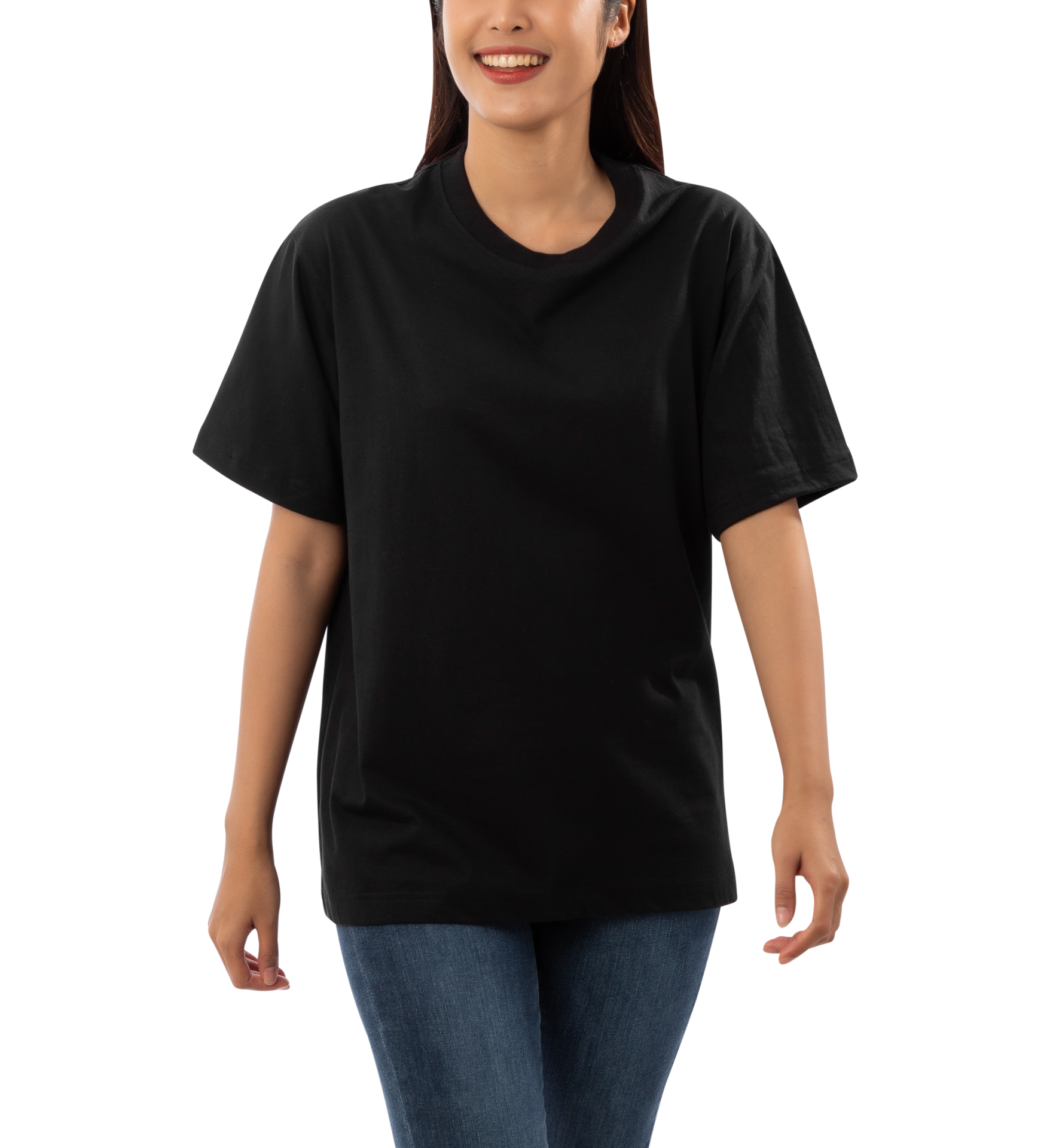 giovane donna nel nero oversize t camicia modello ritagliare, png file ... giovane donna nel nero oversize t camicia modello ritagliare, png file ...
