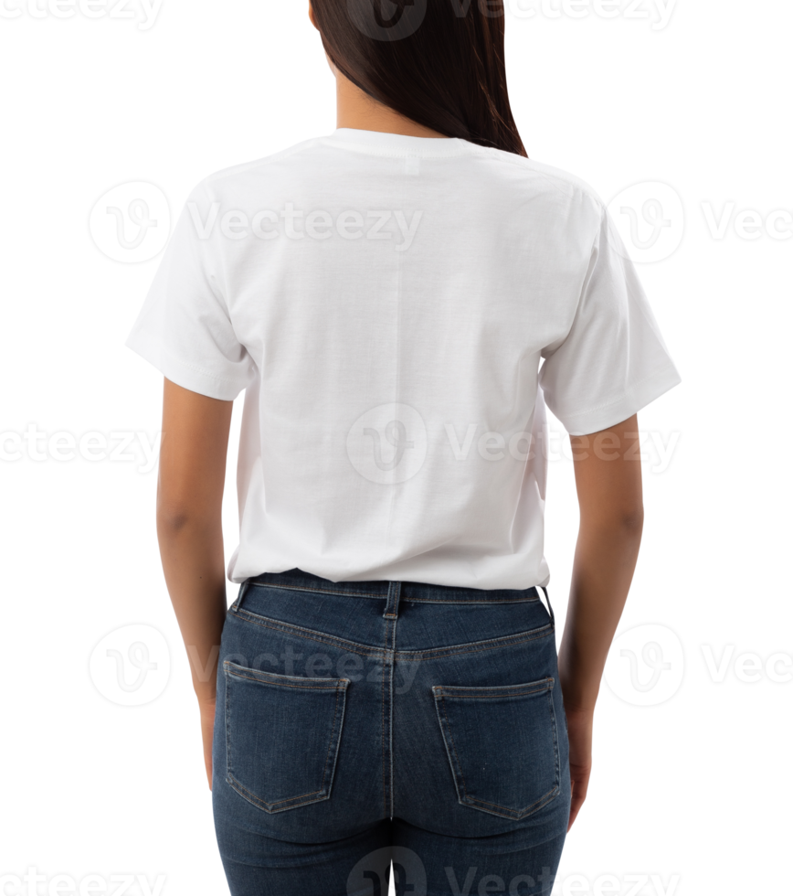 Young Woman In White T Shirt Mockup Cutout Png File 12487245 Png