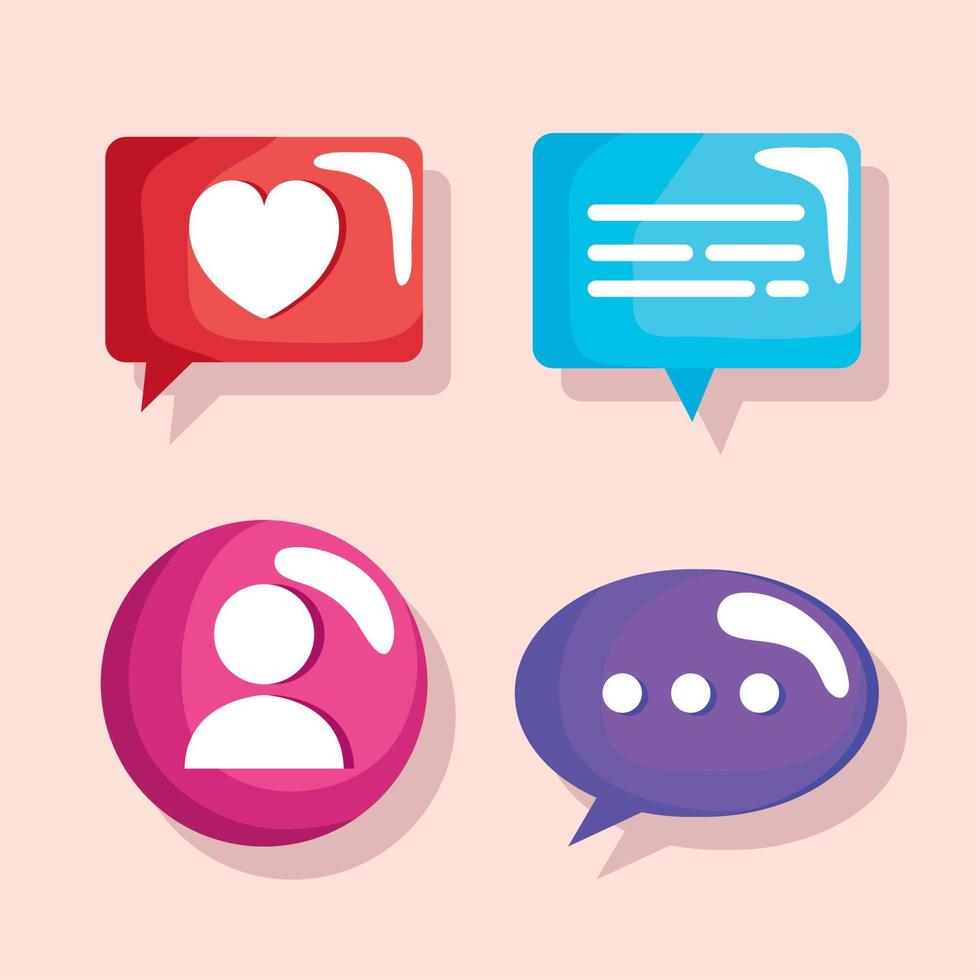bundle of speech bubbles and user icons 12487641 Vector Art at Vecteezy