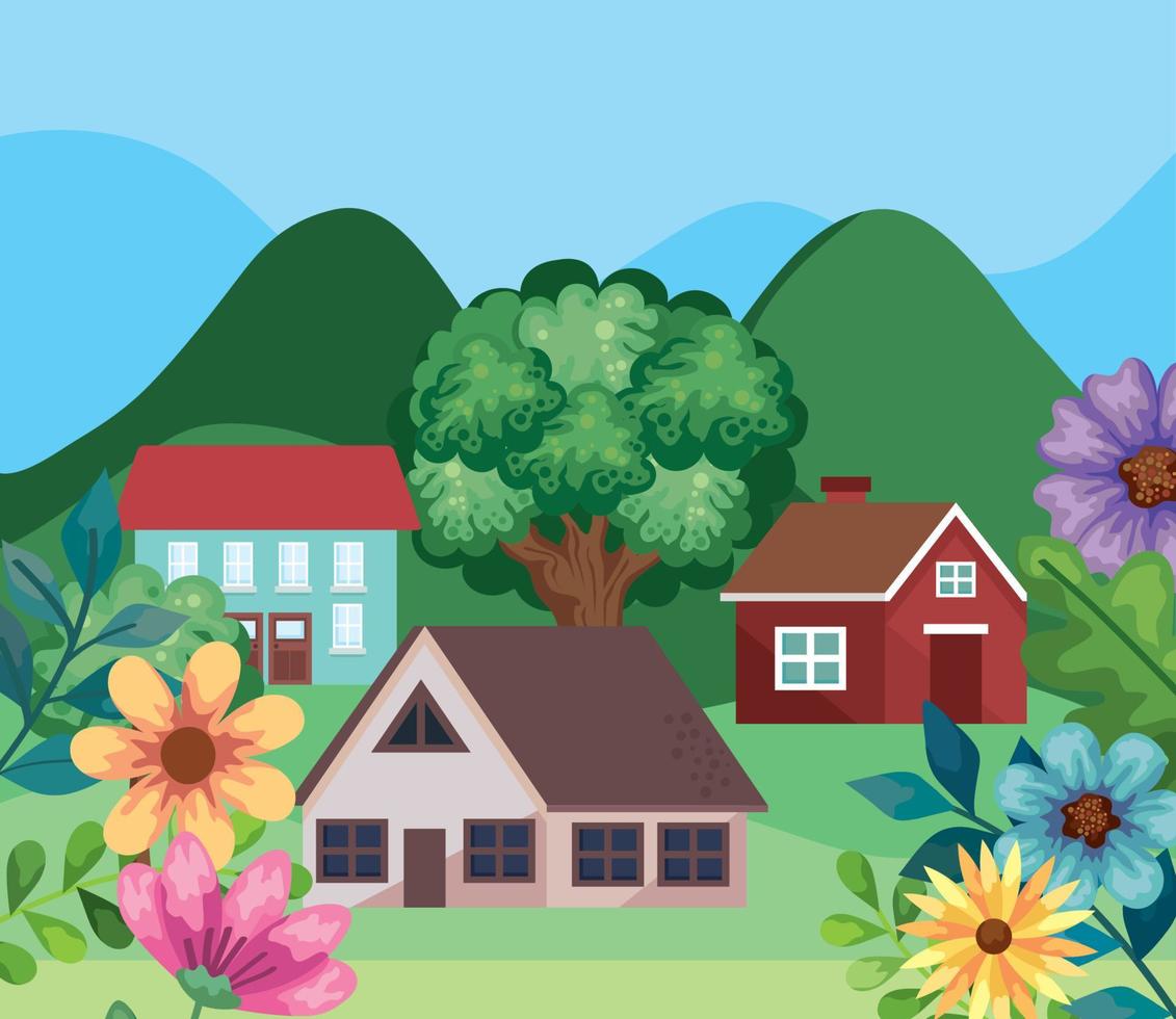 landscape spring season 12487646 Vector Art at Vecteezy
