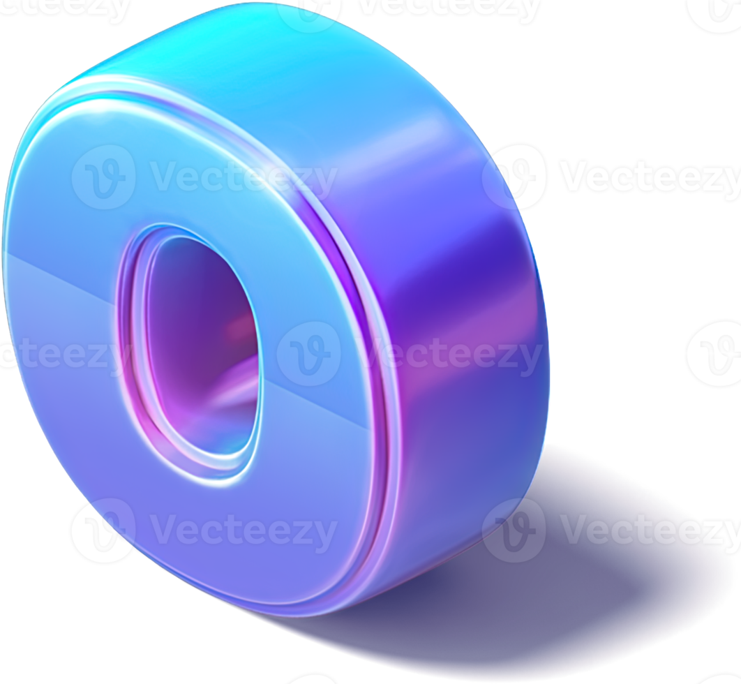 Letter O 3D Isometric 12488001 PNG