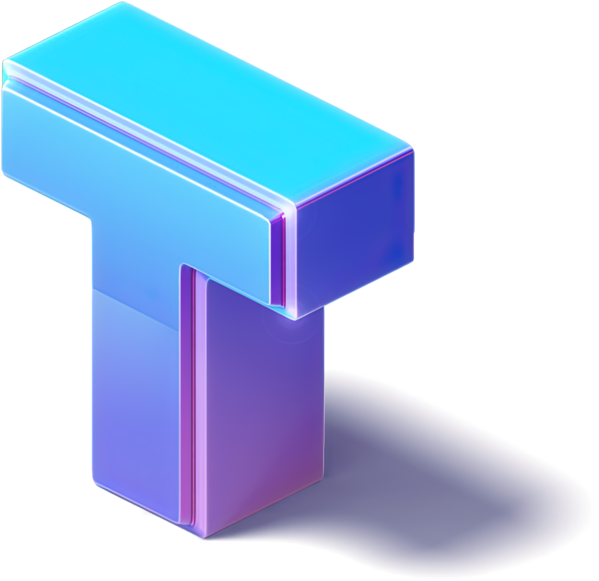 Letter T 3D Isometric 12488006 PNG