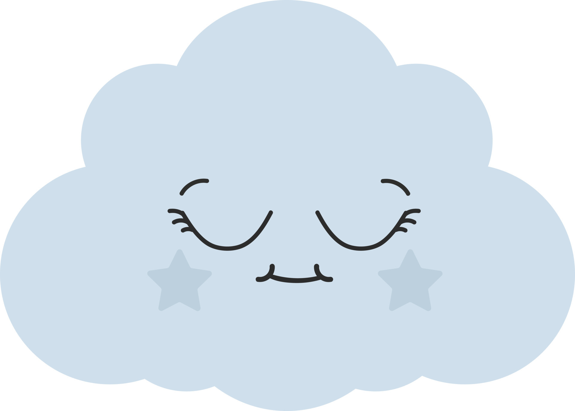 Vector Illustration Of A Cute Sleeping Cloud Seal Or Icon Vector