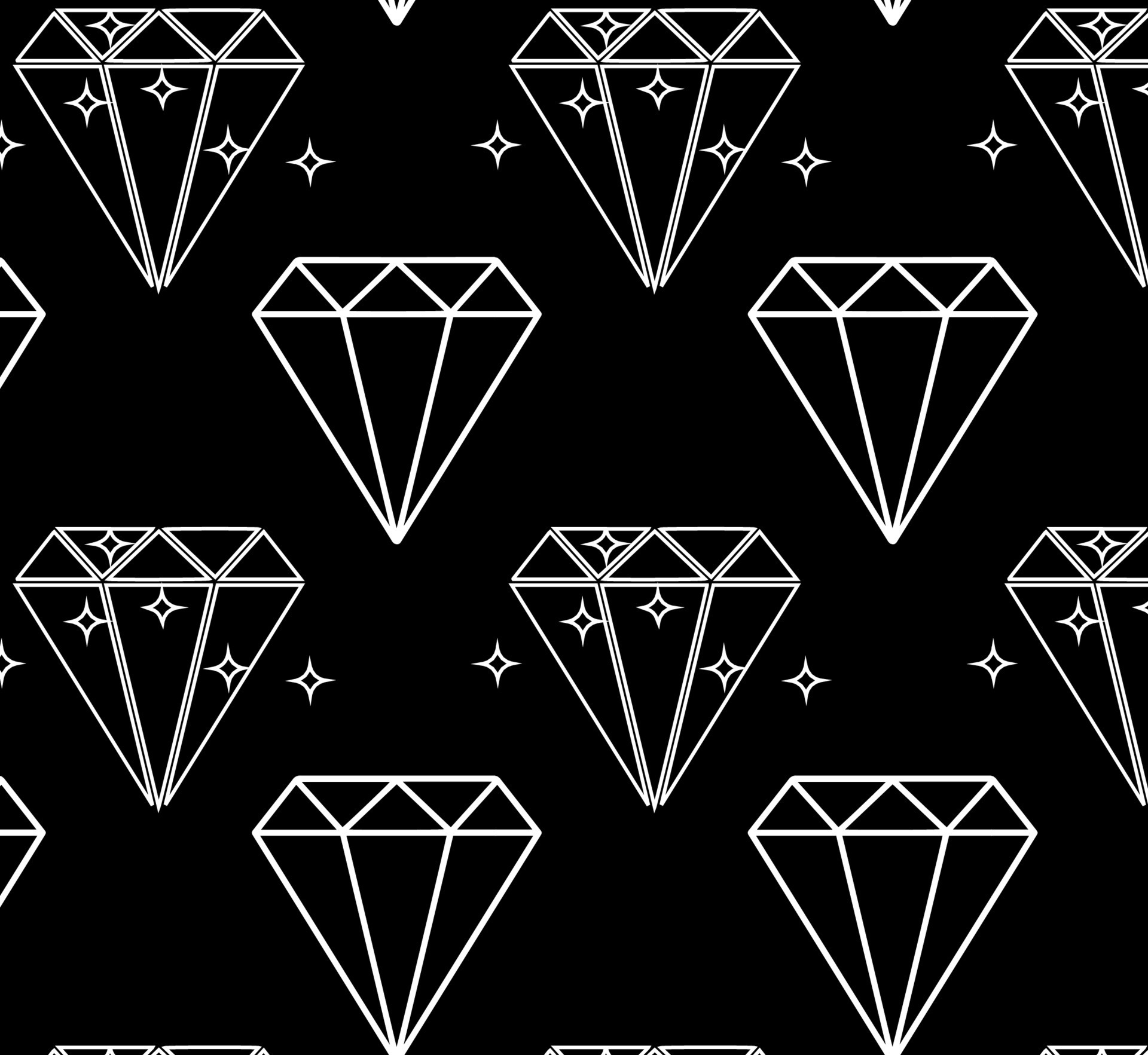 Diamond And Sparkle White Outline Seamless Pattern 12489807 Vector Art At Vecteezy