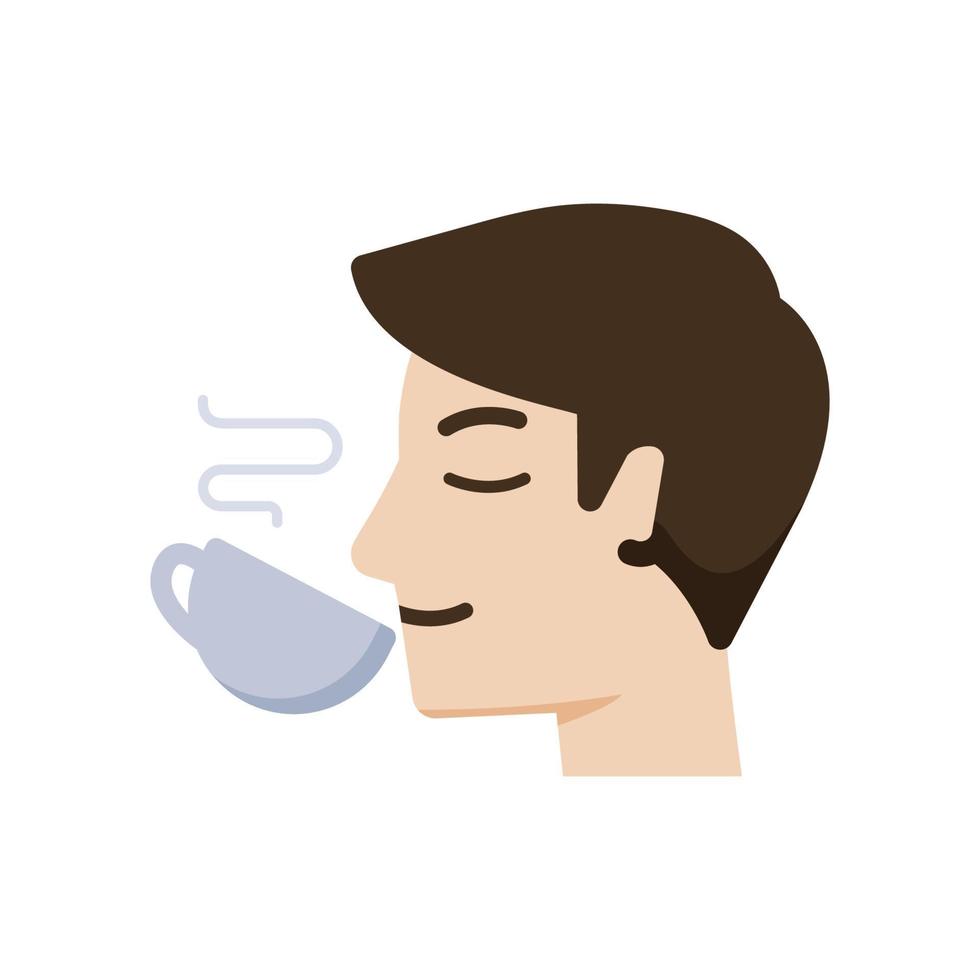 A Person Drinking Coffee Or Tea From A Cup Icon Vector Illustration 12490311 Vector Art At