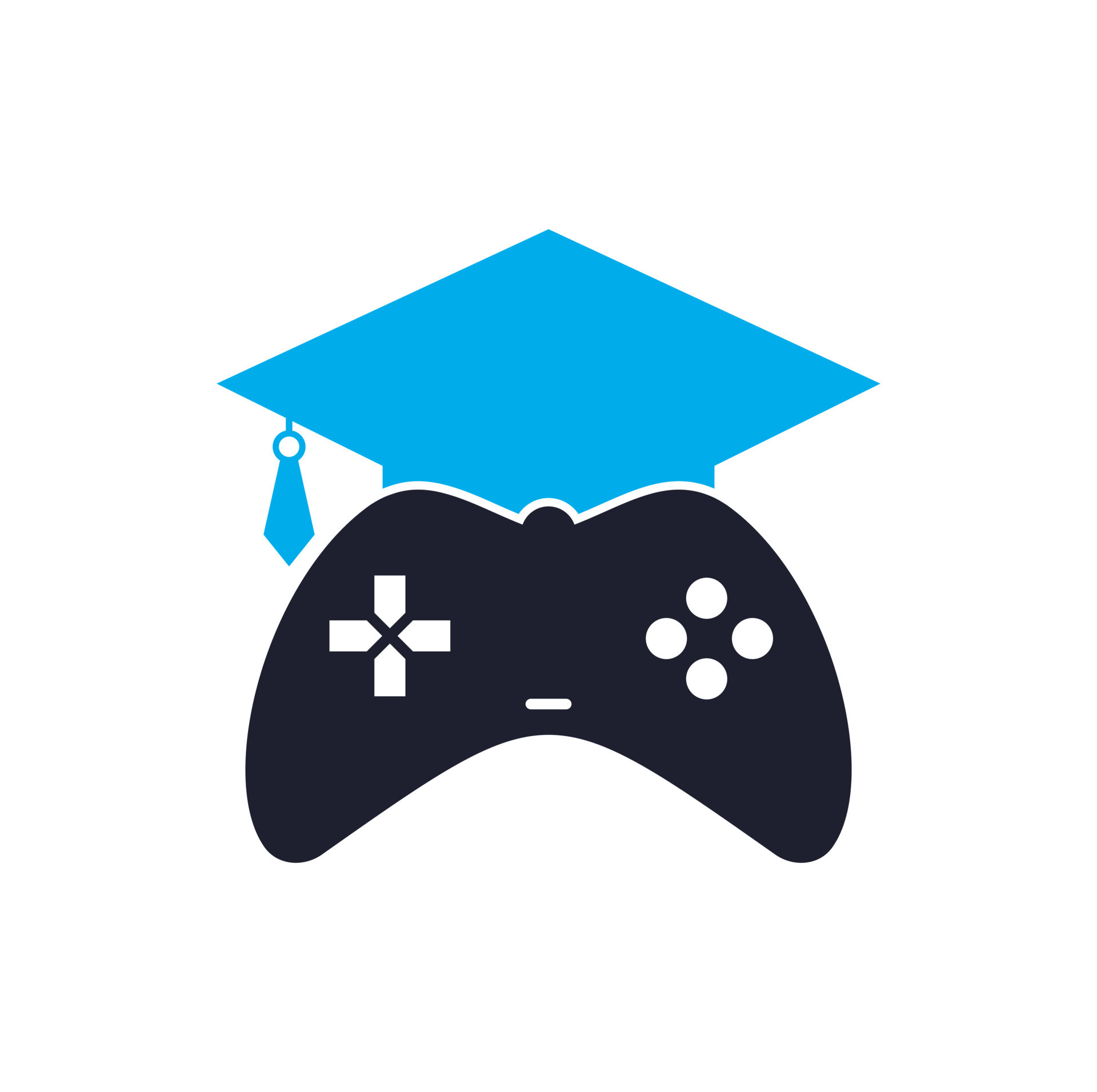 Game Education Vector Logo Design Game Console With Graduation Cap Icon Design 12491346 Vector