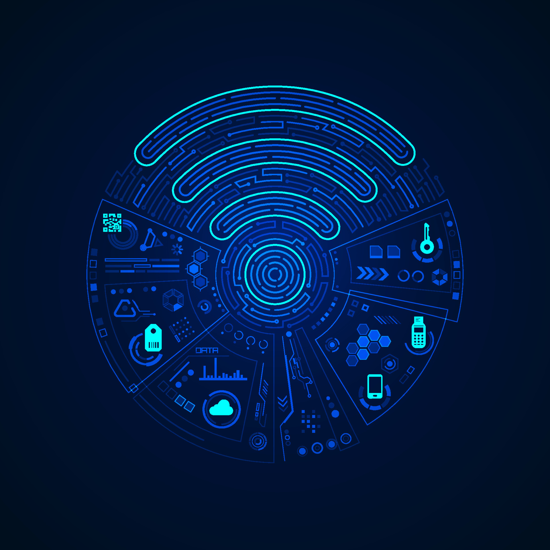 NFC tech interface 12495980 Vector Art at Vecteezy