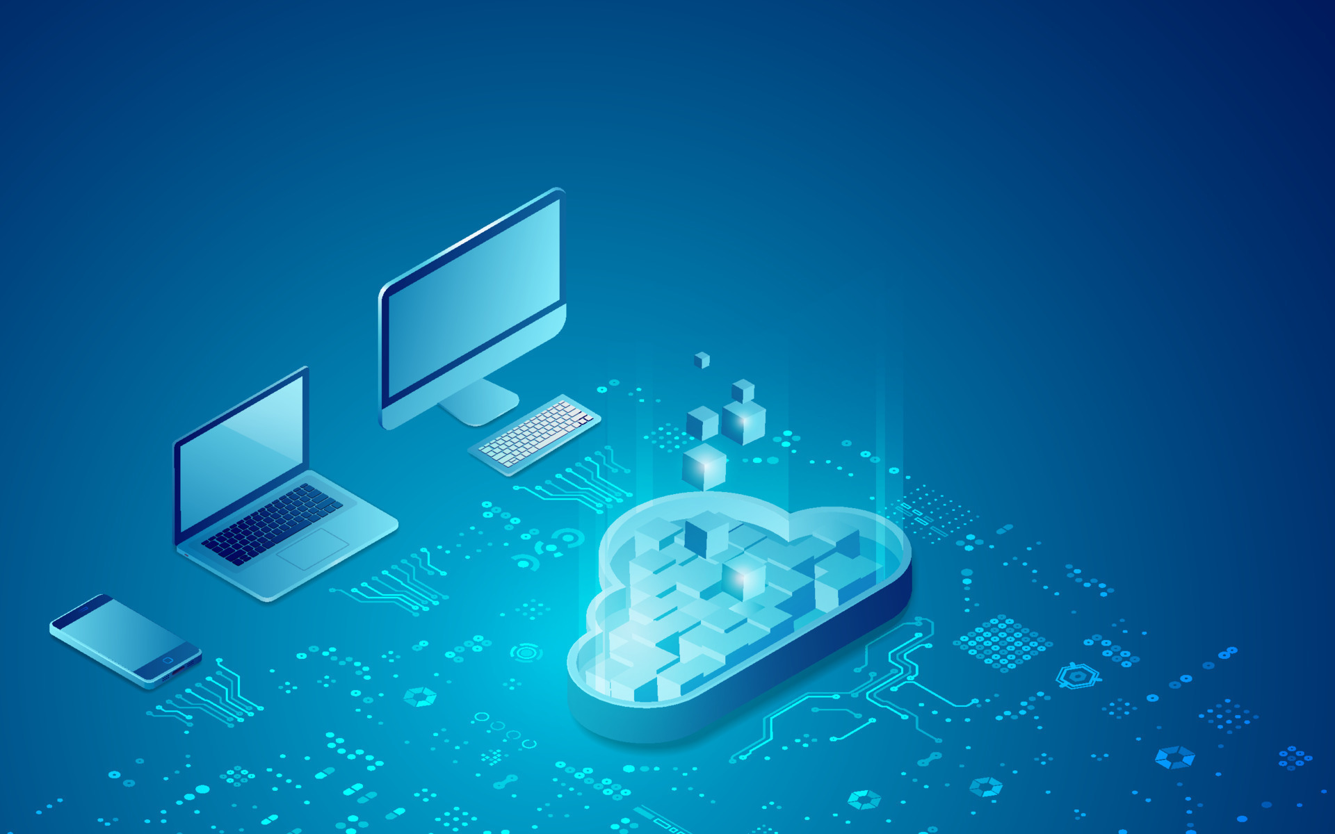 cloud computing isometric 12495997 Vector Art at Vecteezy