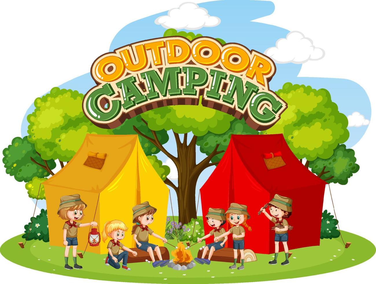 Clipart De Camping Camping Logo Design Template Royalty Free SVG,