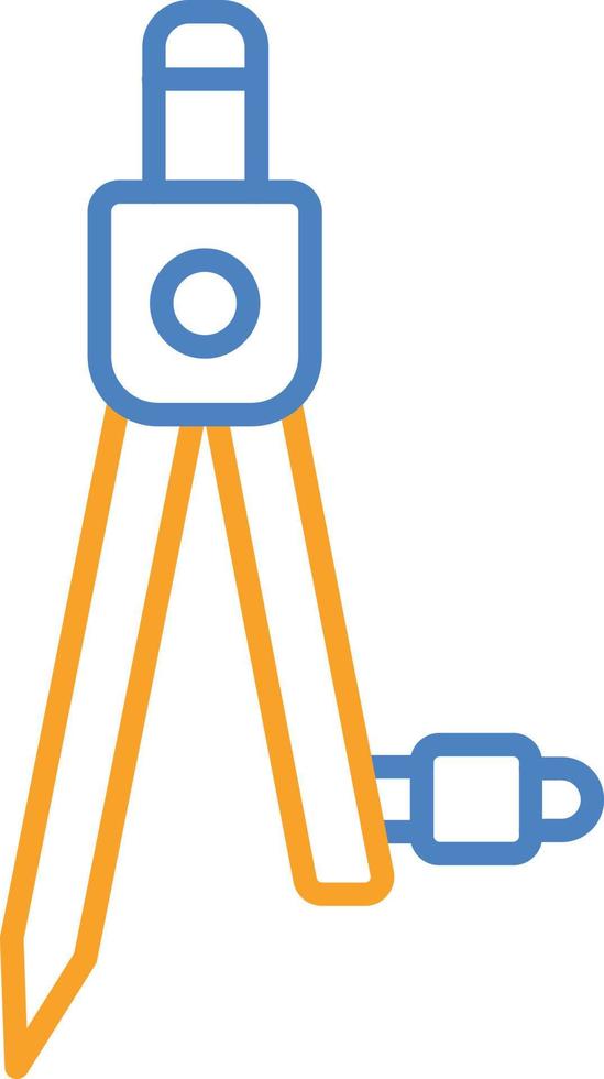 Compass Blue And Orange Line Icon 12499437 Vector Art At Vecteezy