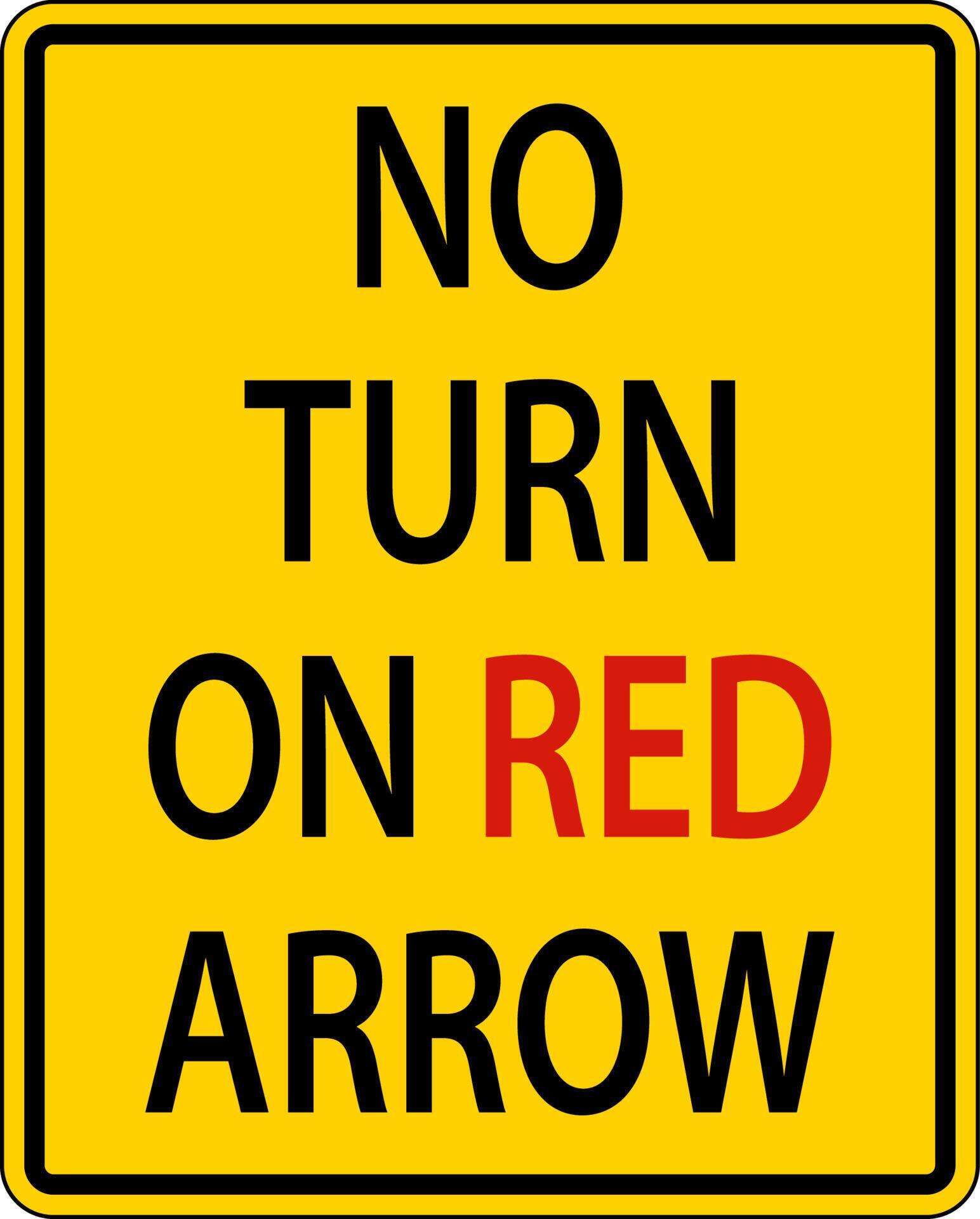 No Turn On Red Arrow Sign On White Background 12500565 Vector Art At no-turn-on-red-arrow-sign-on-white-background-12500565-vector-art-at
