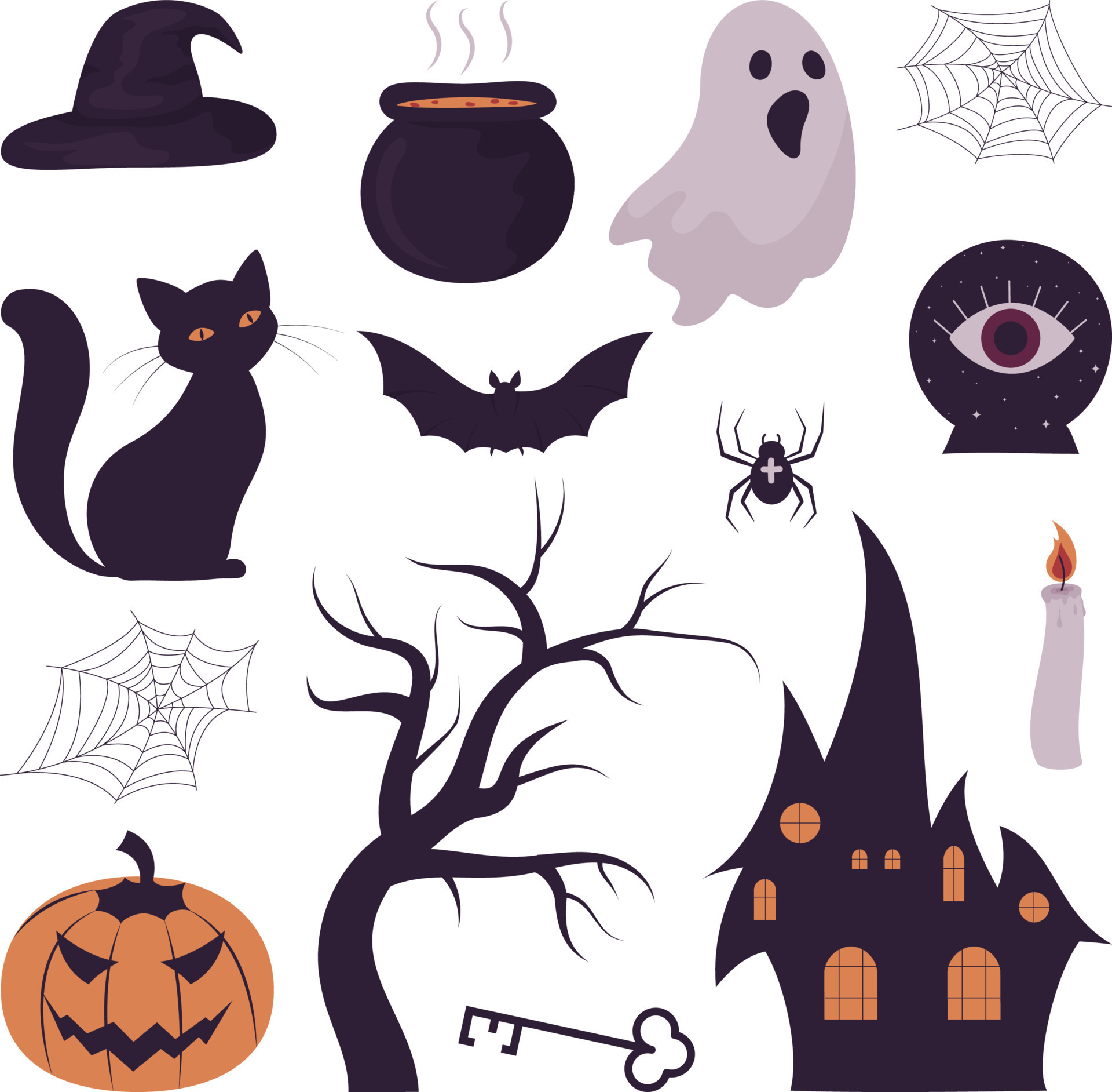halloween clip art set 12506227 Vector Art at Vecteezy