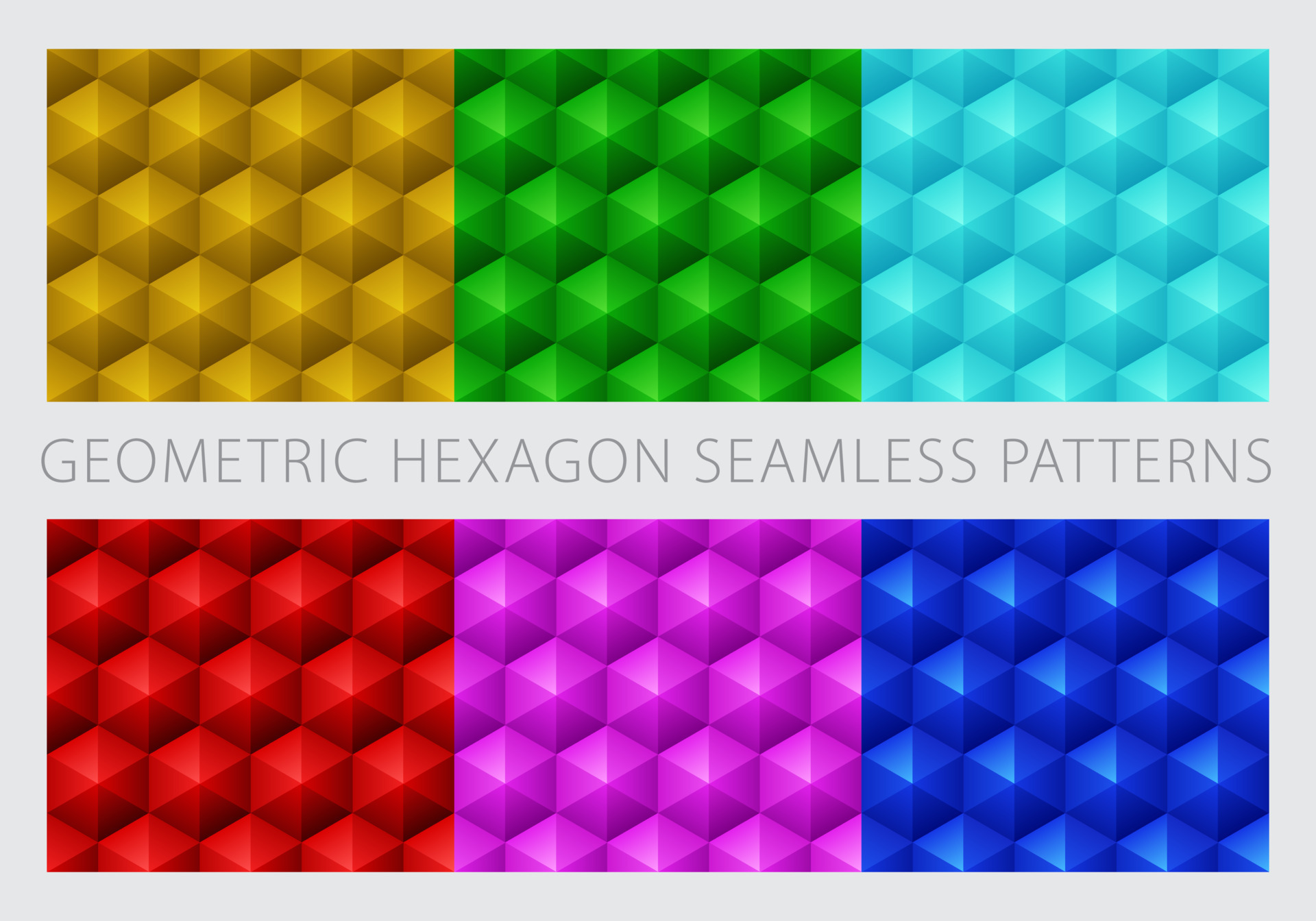 Geometric Hexagon Seamless Patterns Colorful Set 12506922 Vector Art at ...