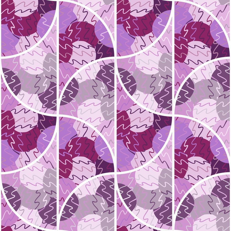Hand Drawn Circle Shapes Kaleidoscope Seamless Pattern Doodle Style Decorative Abstract Mosaic