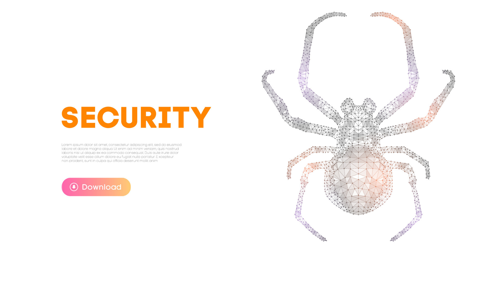 Virus spider in low poly style on blue background. Cybercryme ...