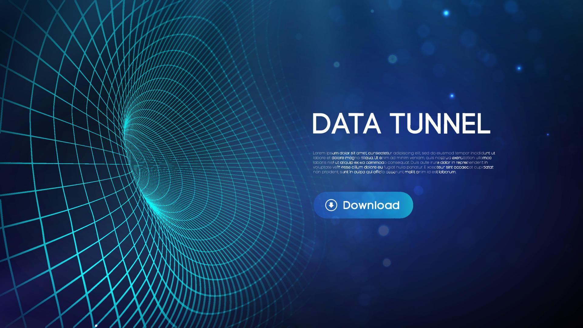 Big data tunnel vector illustration. Abstract digital background. Computer data tunnel ...
