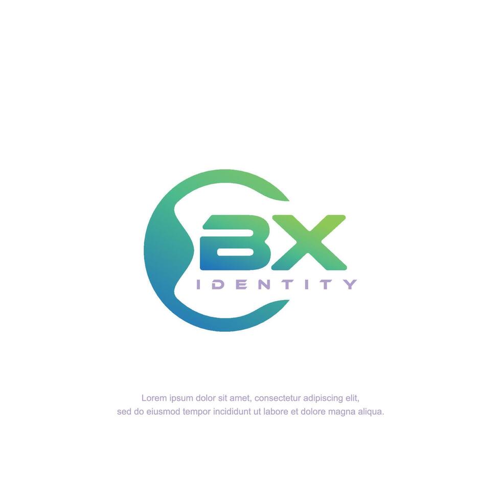 BX Initial letter circular line logo template vector with gradient ... BX Initial letter circular line logo template vector with gradient ...