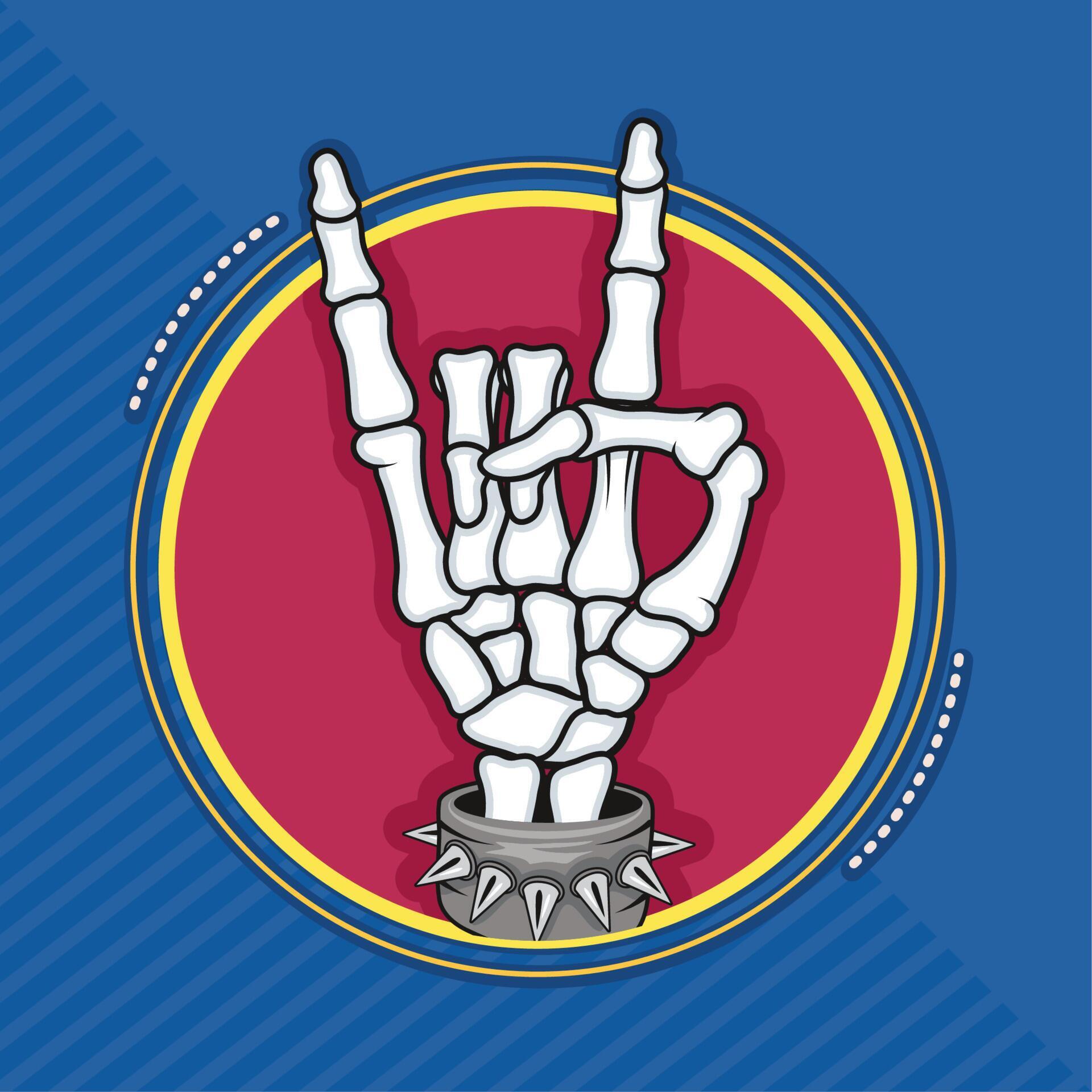 skeleton hand patch 12527877 Vector Art at Vecteezy