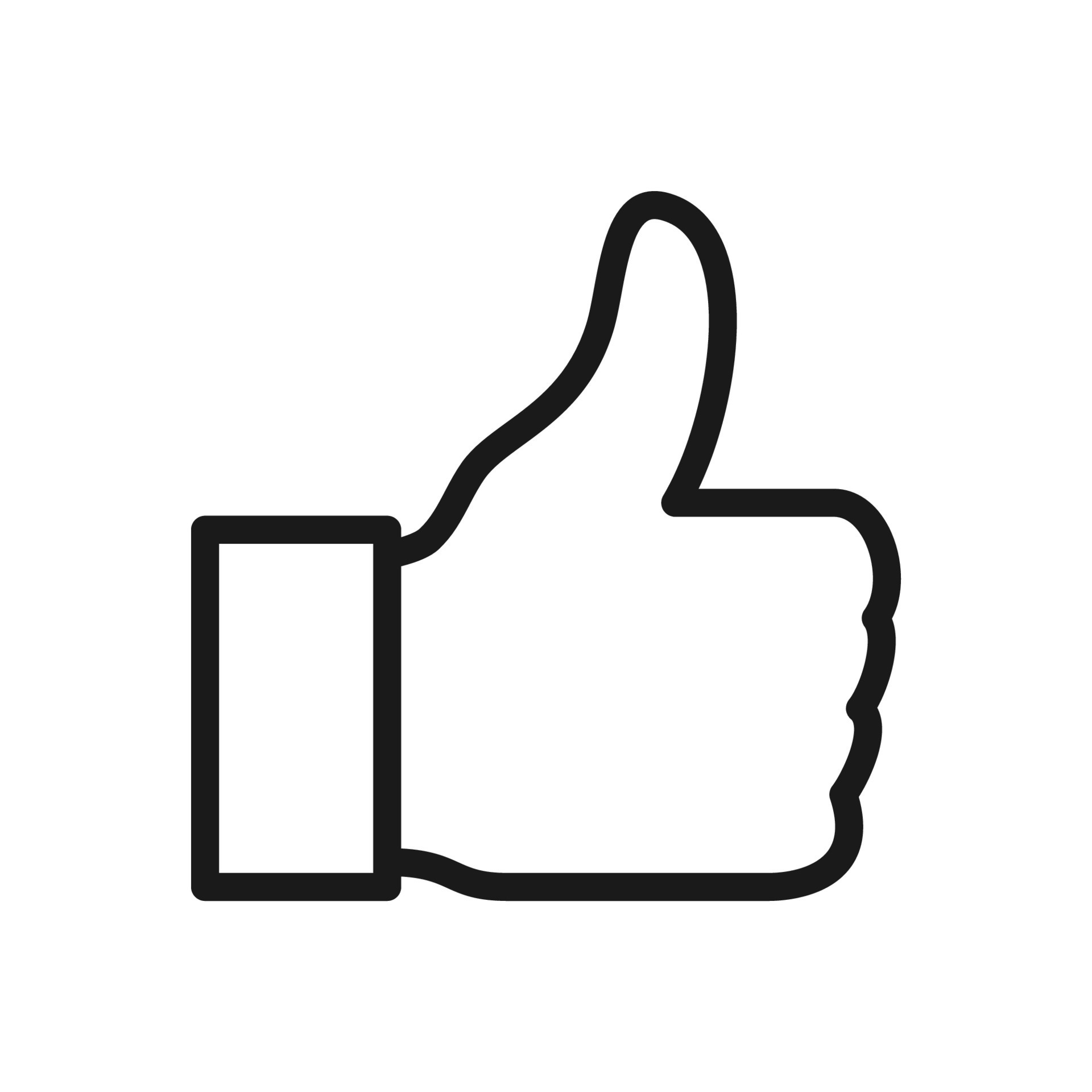 Thumbs up hand outline icon, symbol of like vector illustration ... Thumbs up hand outline icon, symbol of like vector illustration ...