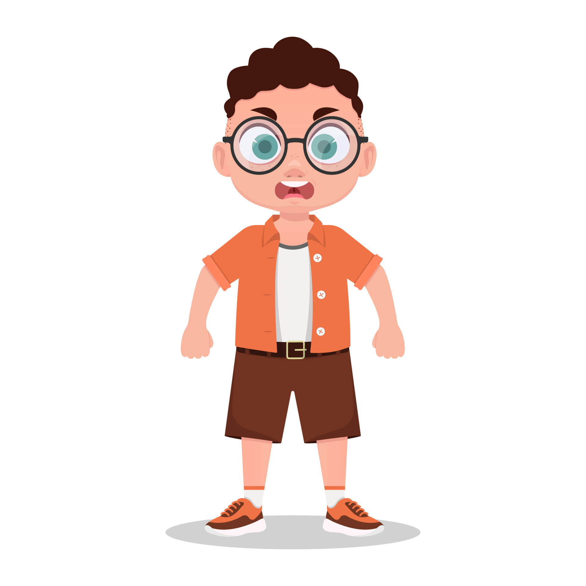 The boy with glasses is angry 12528608 Vector Art at Vecteezy