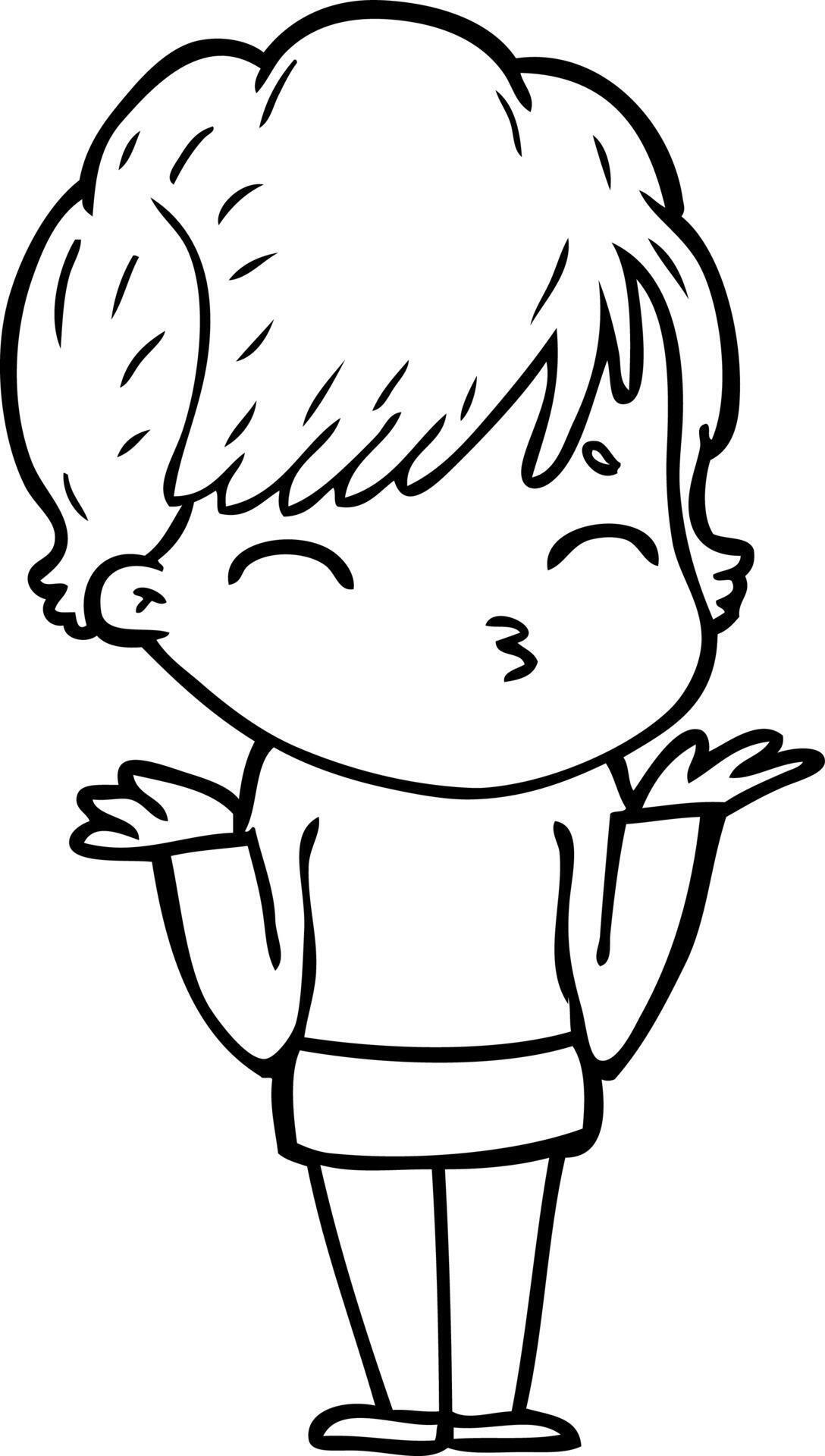 Cartoon Woman Thinking 12538223 Vector Art At Vecteezy