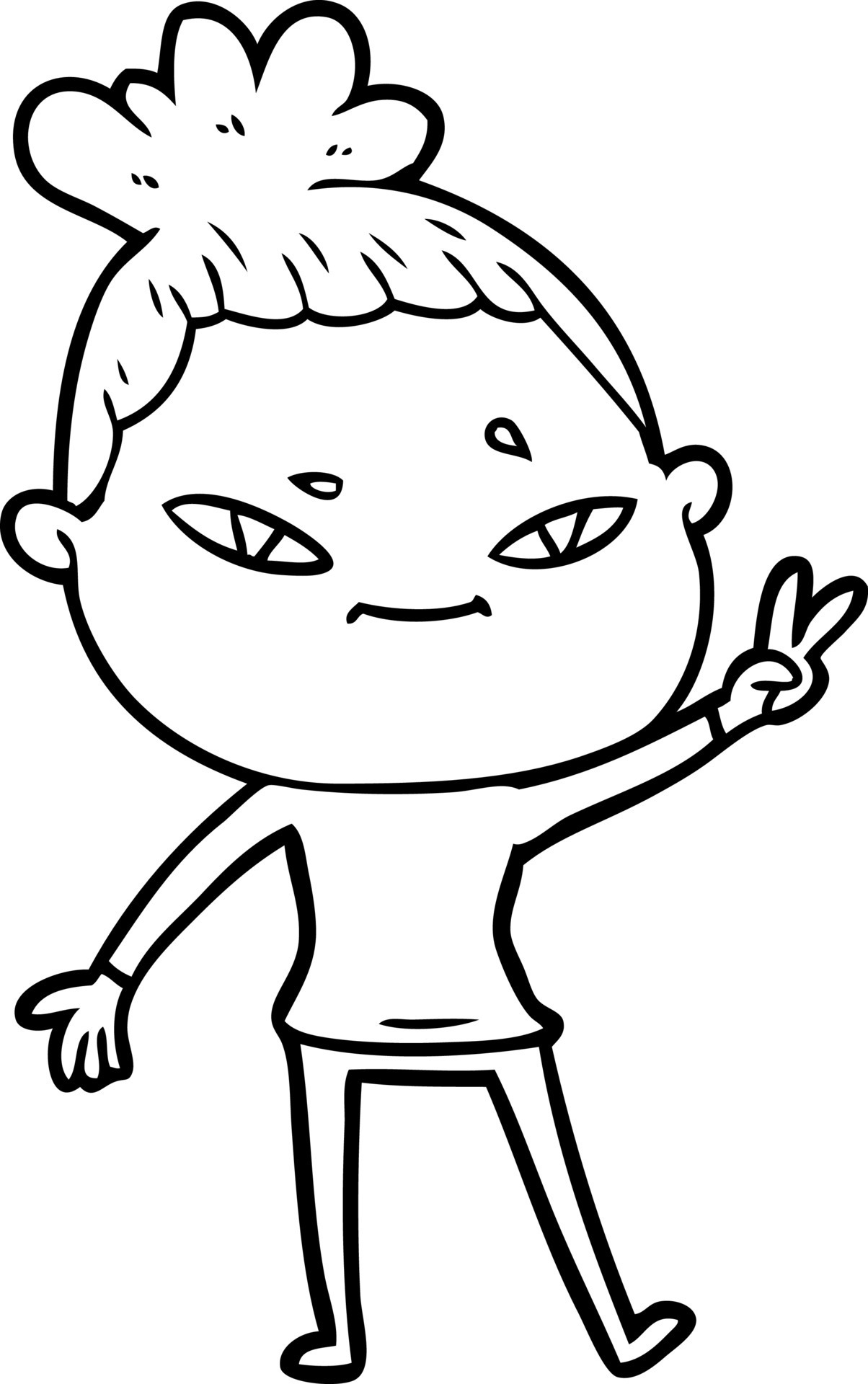 Cartoon Woman Character 12539560 Vector Art At Vecteezy