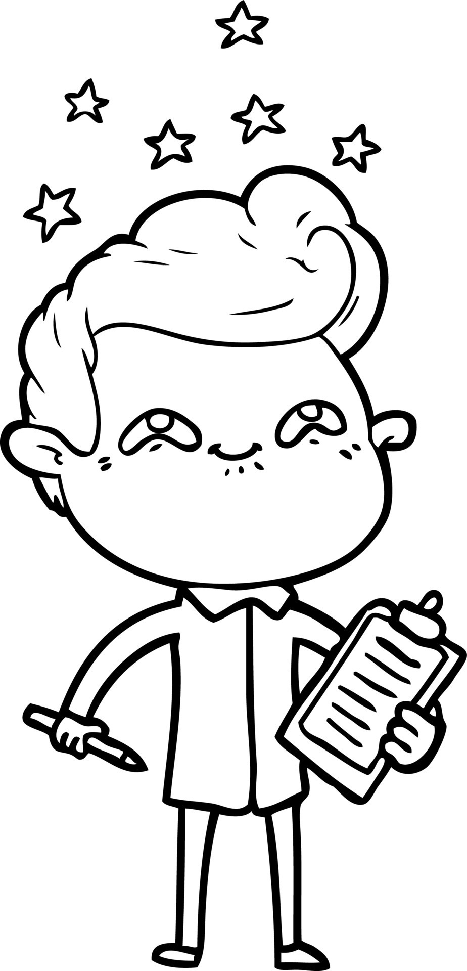 hombre emocionado de dibujos animados 12539592 Vector en Vecteezy