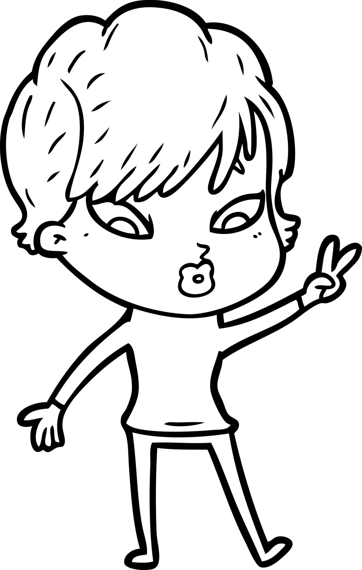 Cartoon Woman Character 12539880 Vector Art At Vecteezy
