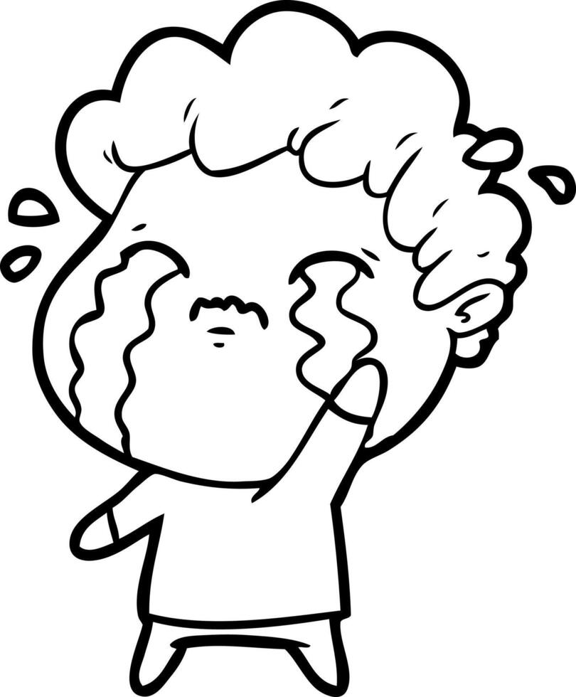 Cartoon Man Crying 12540017 Vector Art At Vecteezy
