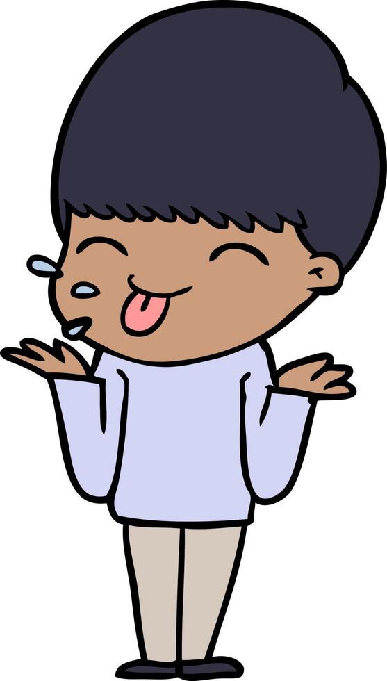 Niño De Dibujos Animados Sacando La Lengua 12544533 Vector En Vecteezy