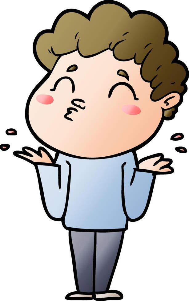 Cartoon Man Shrugging 12545446 Vector Art At Vecteezy