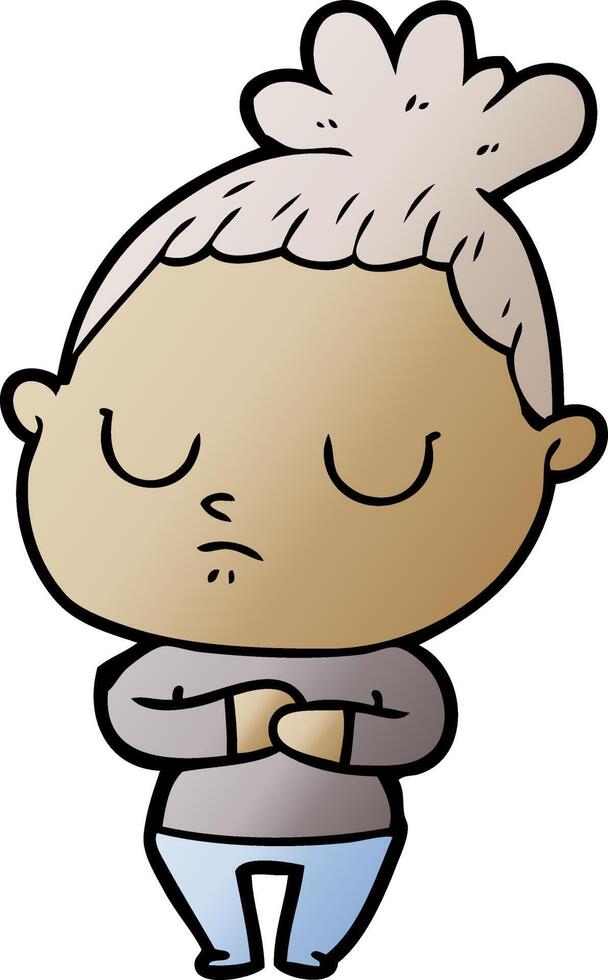 cartoon calm woman 12547415 Vector Art at Vecteezy