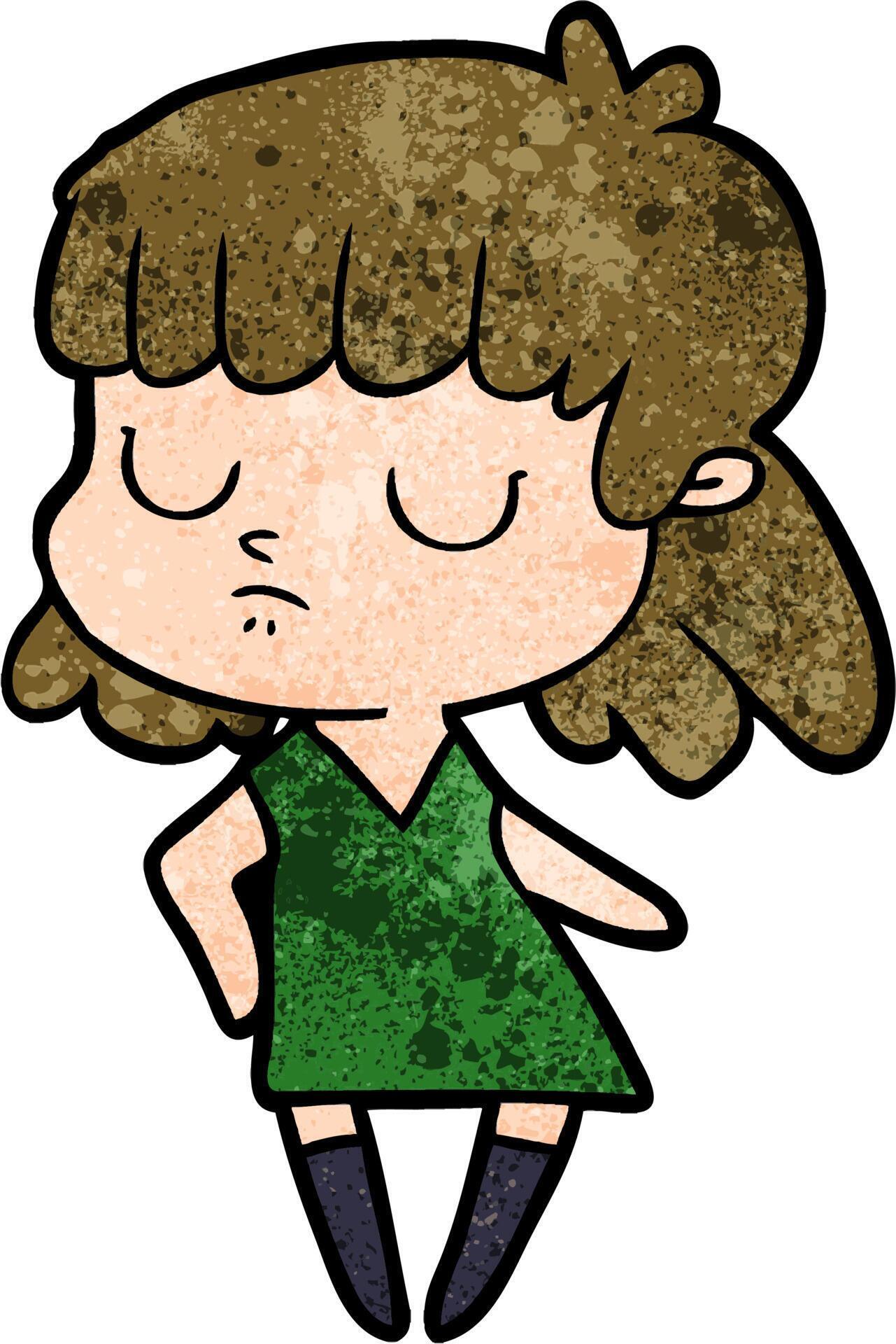 cartoon indifferent woman 12548020 Vector Art at Vecteezy