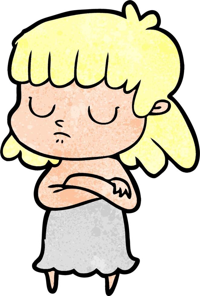 cartoon indifferent woman 12548097 Vector Art at Vecteezy